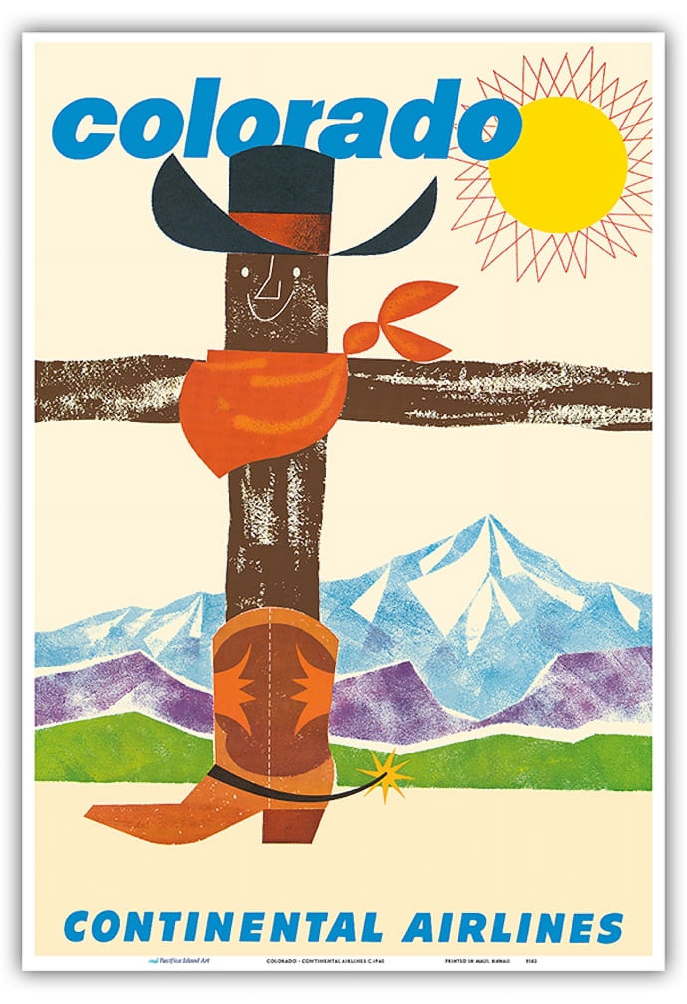 Colorado - Continental Airlines - Cowboy Hat Bandana Boots - Vintage ...