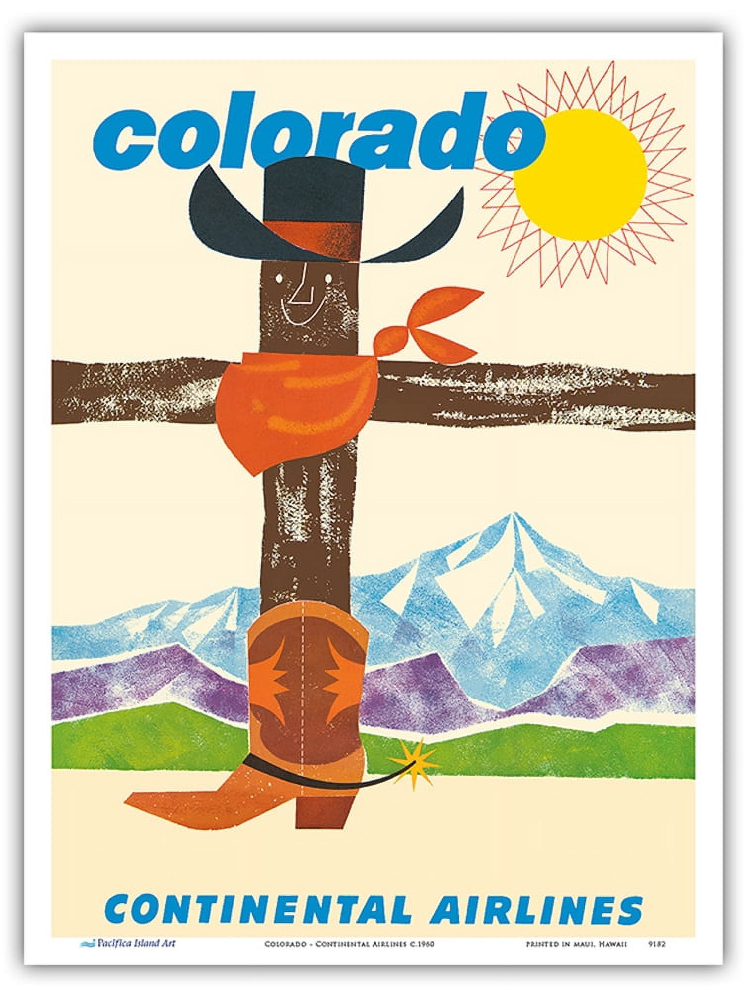 Colorado - Continental Airlines - Cowboy Hat Bandana Boots - Vintage ...
