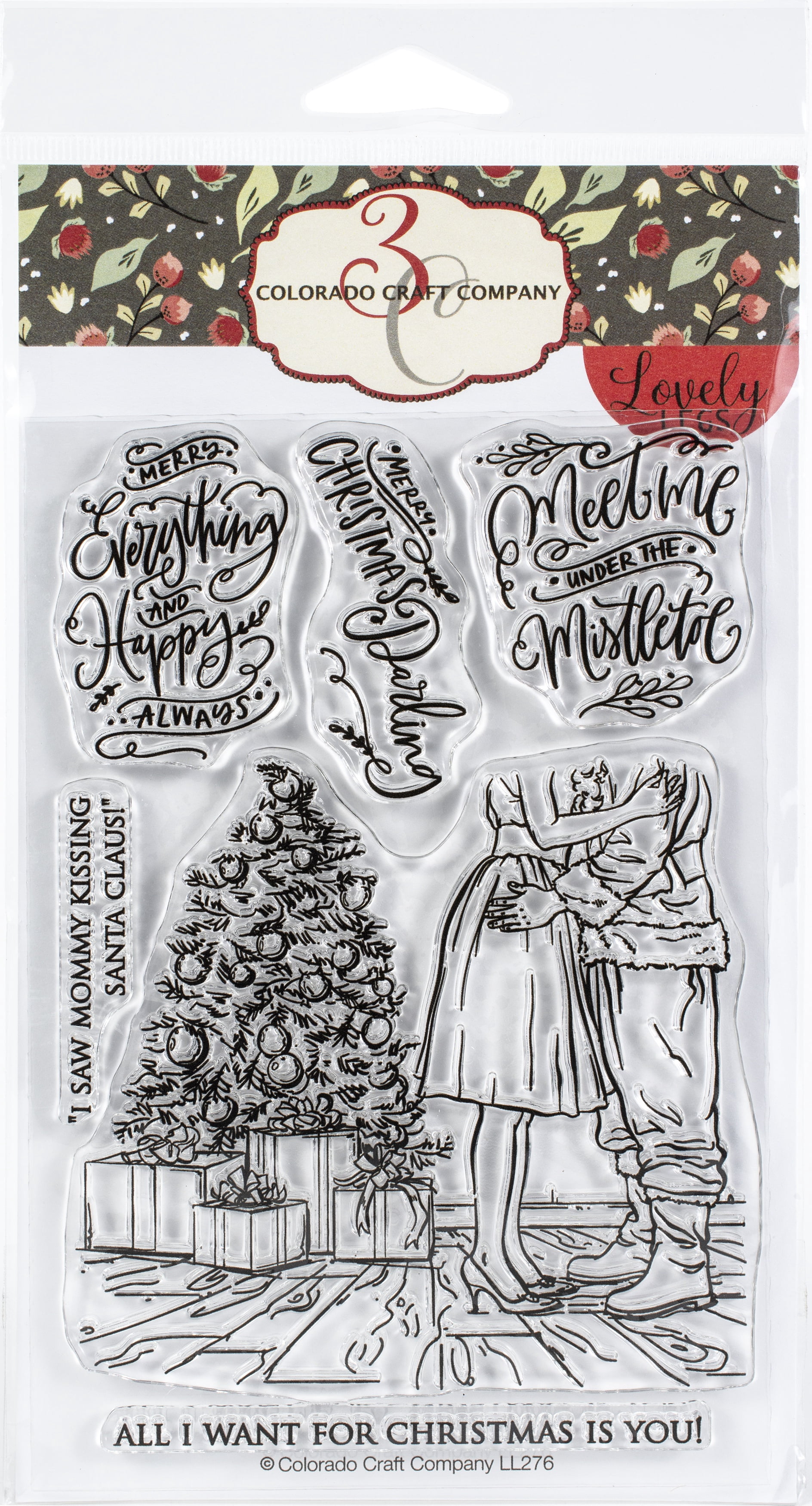 Colorado Craft Company Clear Stamps 4"X6"-Mommy Kissing Santa-Lovely ...