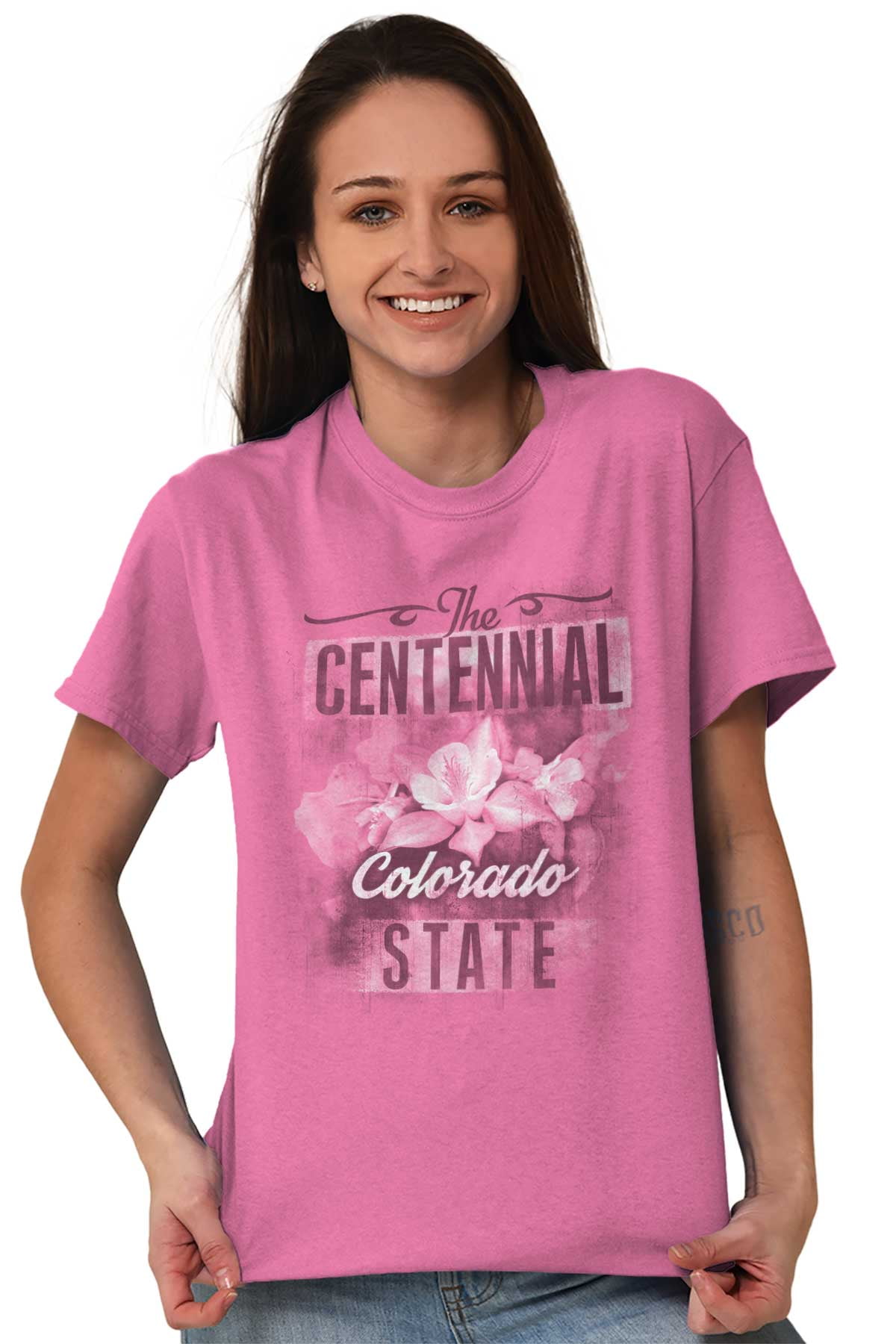Colorado Cute State Flower Souvenir Women Plus Size Graphic Tee Tees ...
