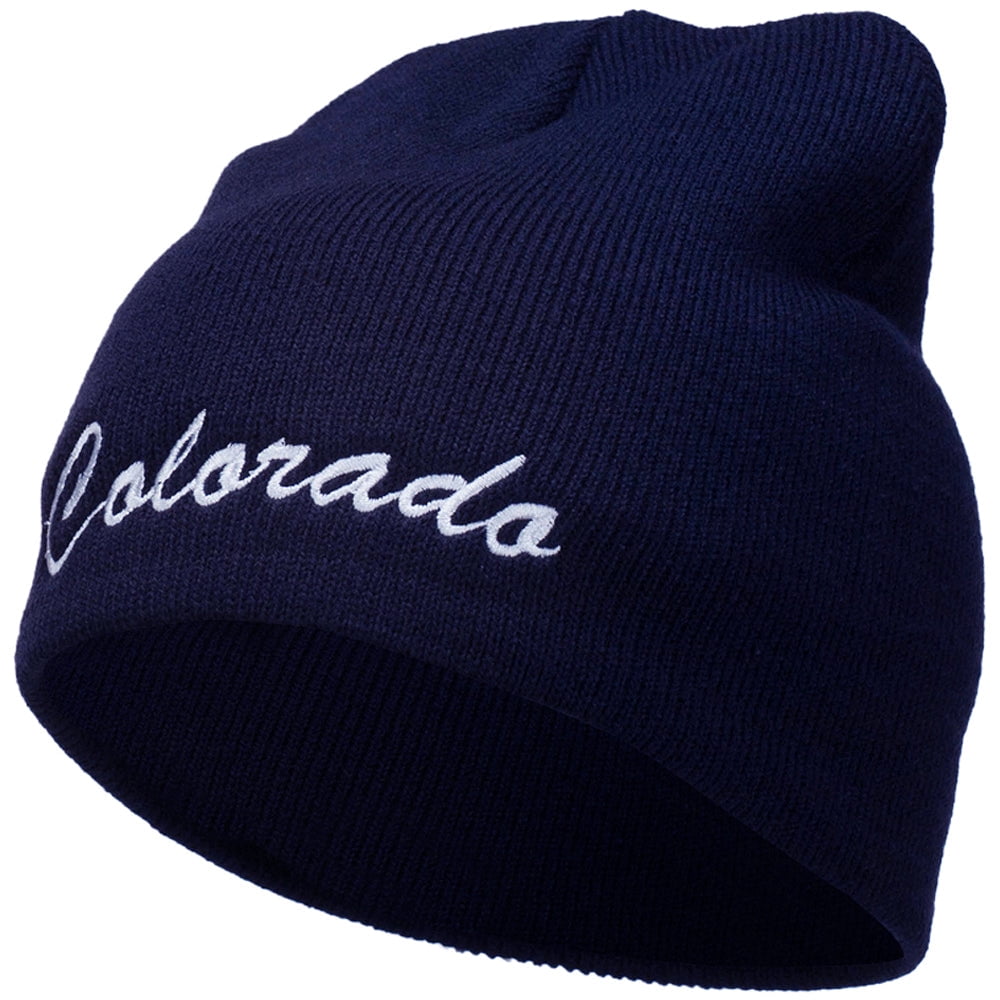 Colorado Embroidered Short Beanie - Navy OSFM - Walmart.com