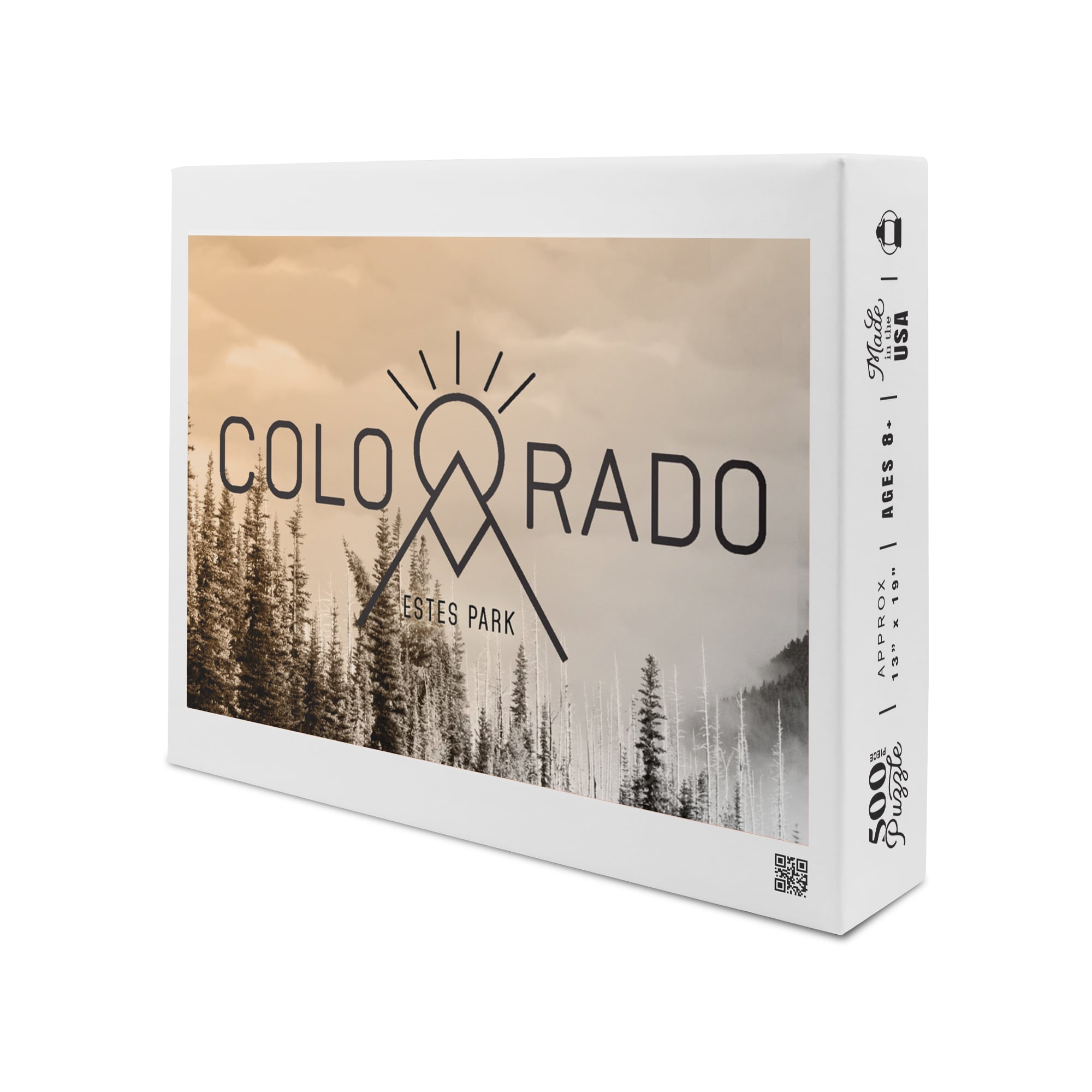 Colorado, Estes Park Badge and Photo, Geometric Opacity (19x27 inches ...