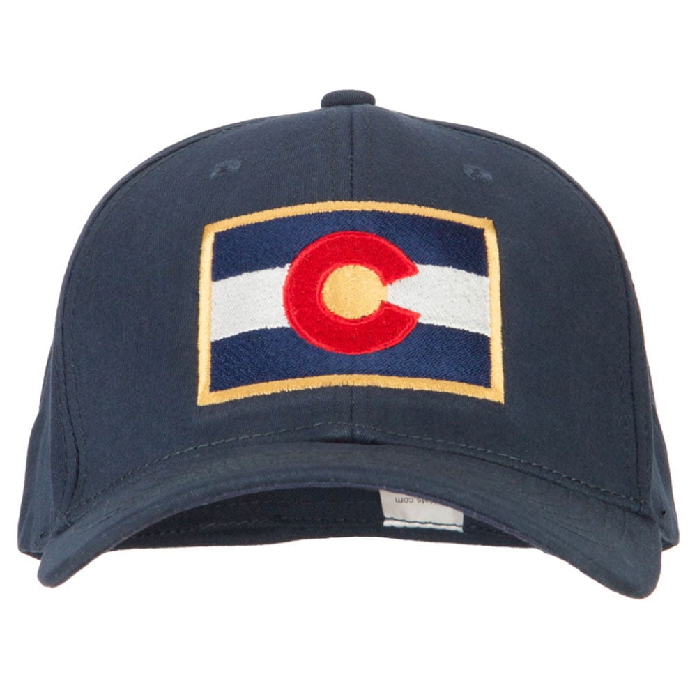 Colorado Flag Embroidered Big Size Stretchable Fitted Cap - Navy XL-3XL ...