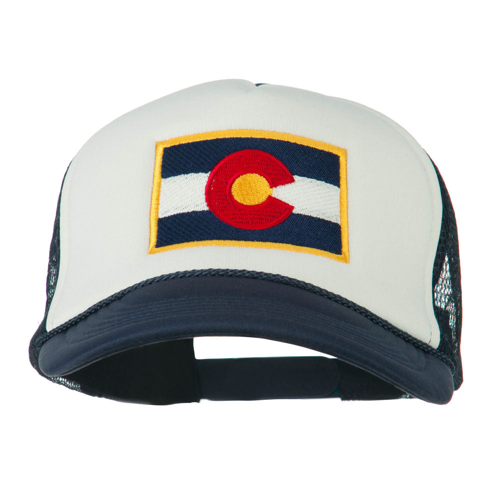 Colorado Flag Embroidered Foam Mesh Cap - Navy White OSFM - Walmart.com