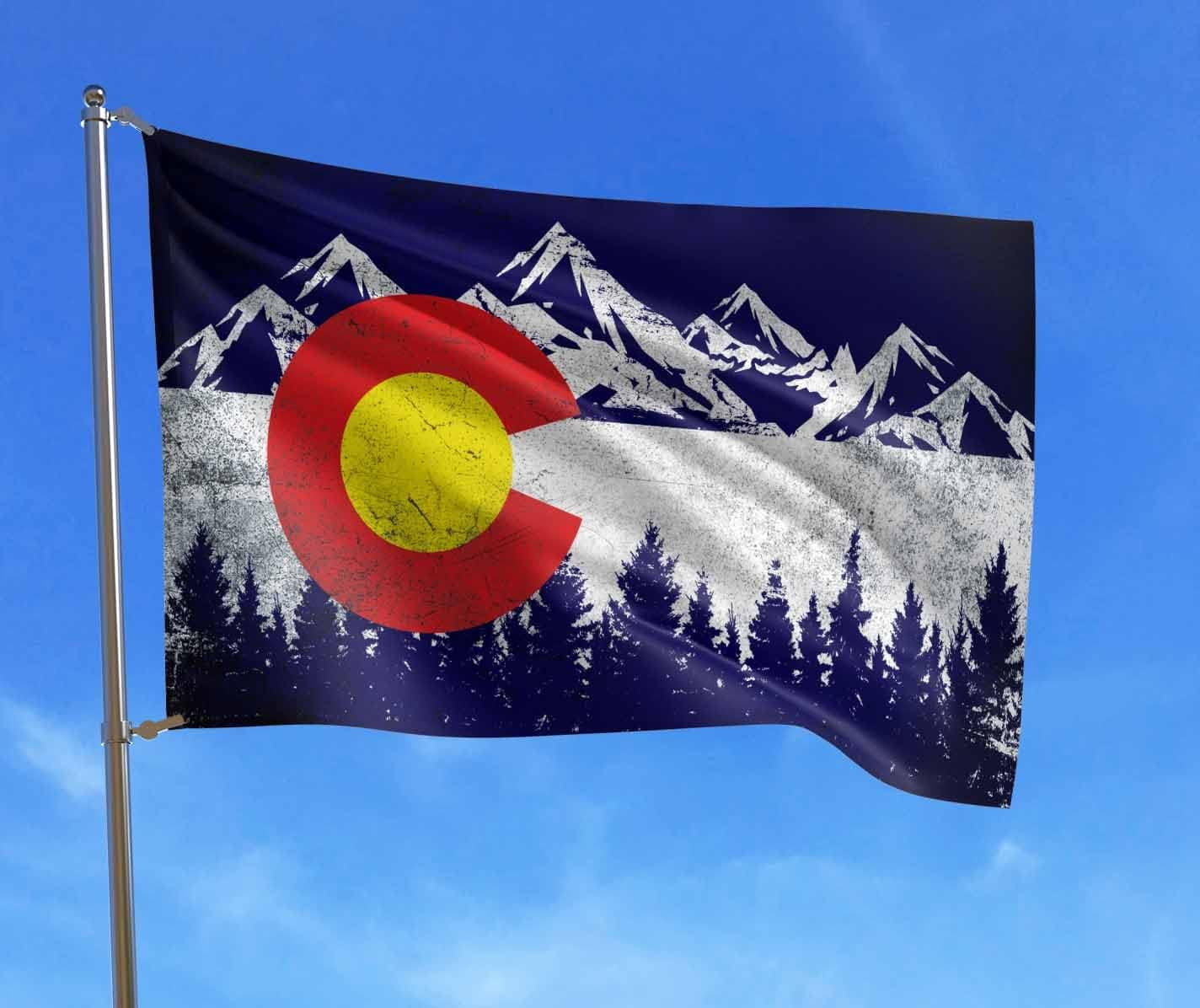 Colorado Flag Mountain Flags Banner 3X5Ft-Colorado CO Flags Vintage ...