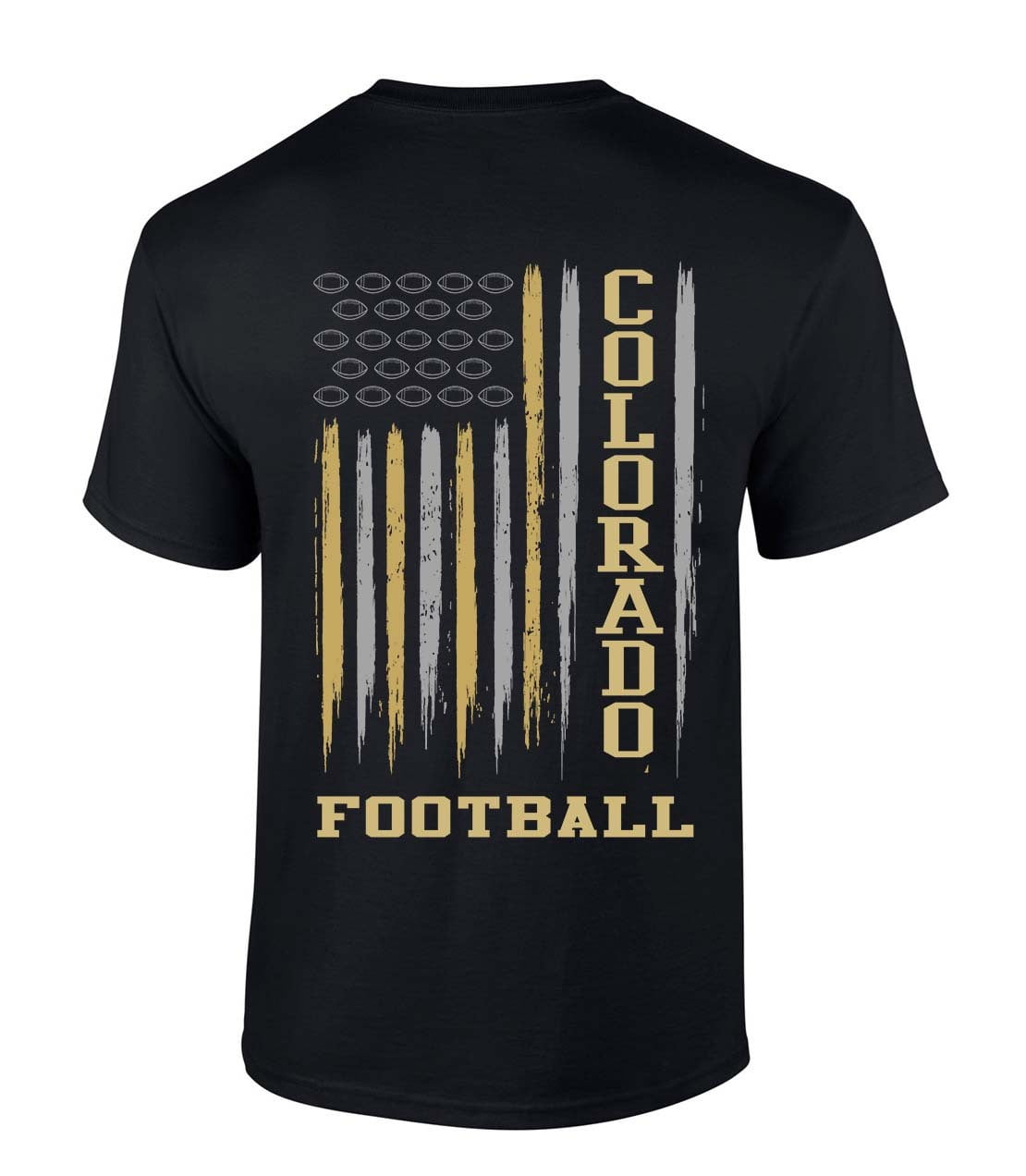 Colorado Football Flag Team Color Gold and Black American Flag Short ...