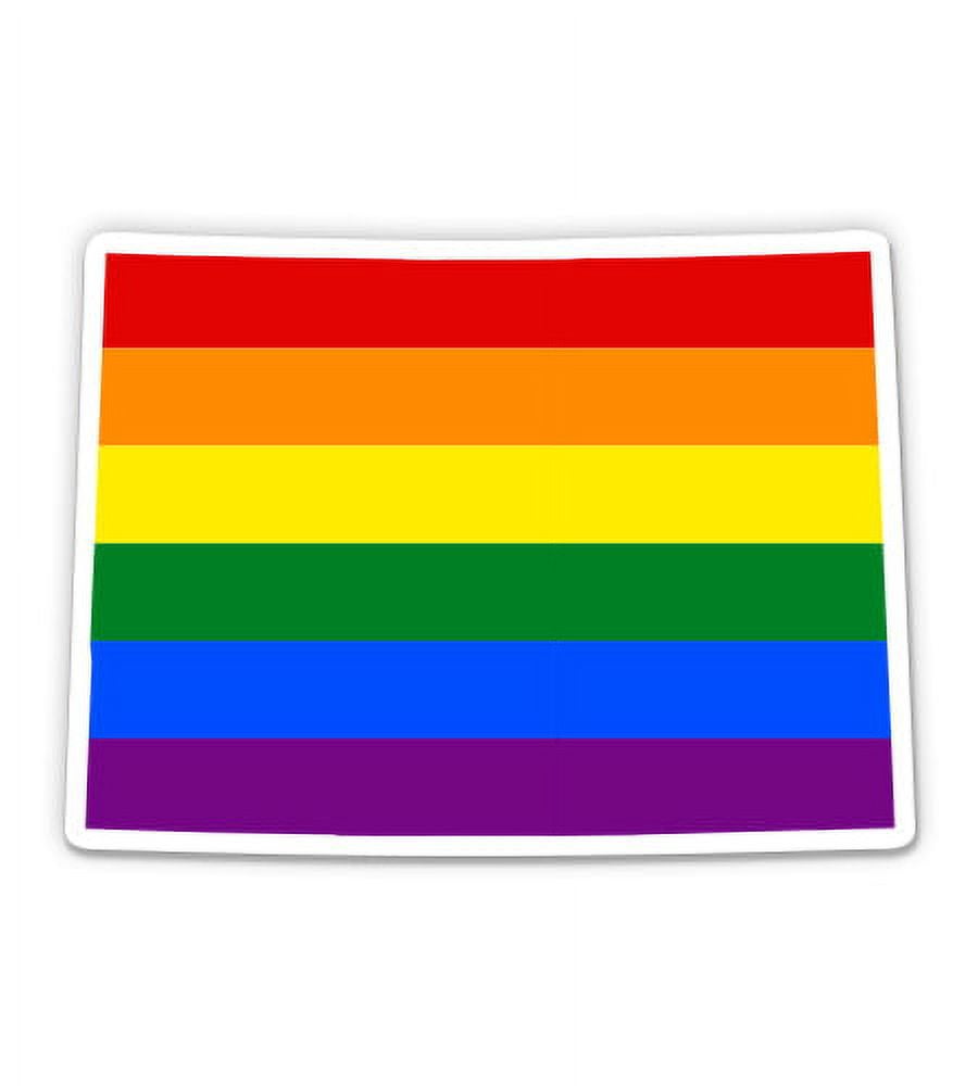 Colorado Gay Flag State Shape Rainbow Pride LGBT - 3" Vinyl Sticker ...