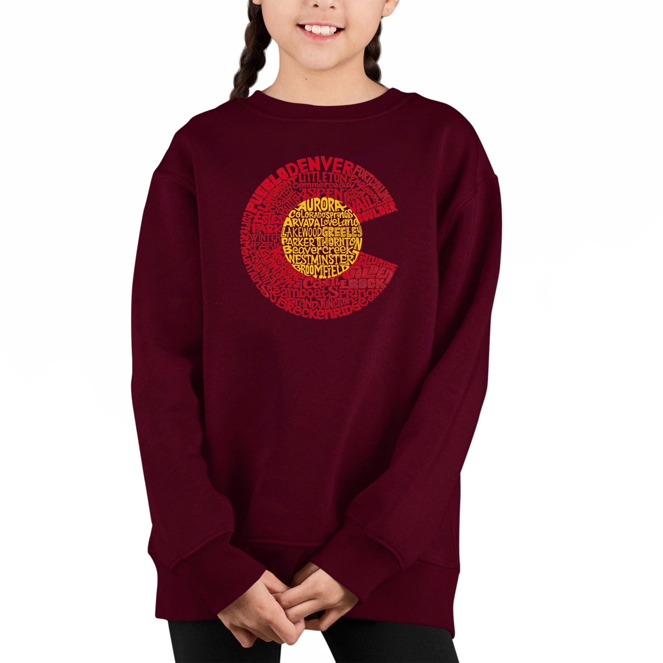 Colorado - Girl's Word Art Crewneck Sweatshirt - Walmart.com