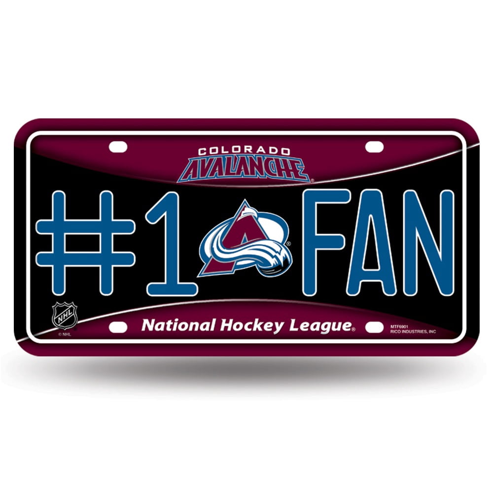 Colorado Hockey Avalanche #1 Fan Metal License Plate Tag - Number One ...