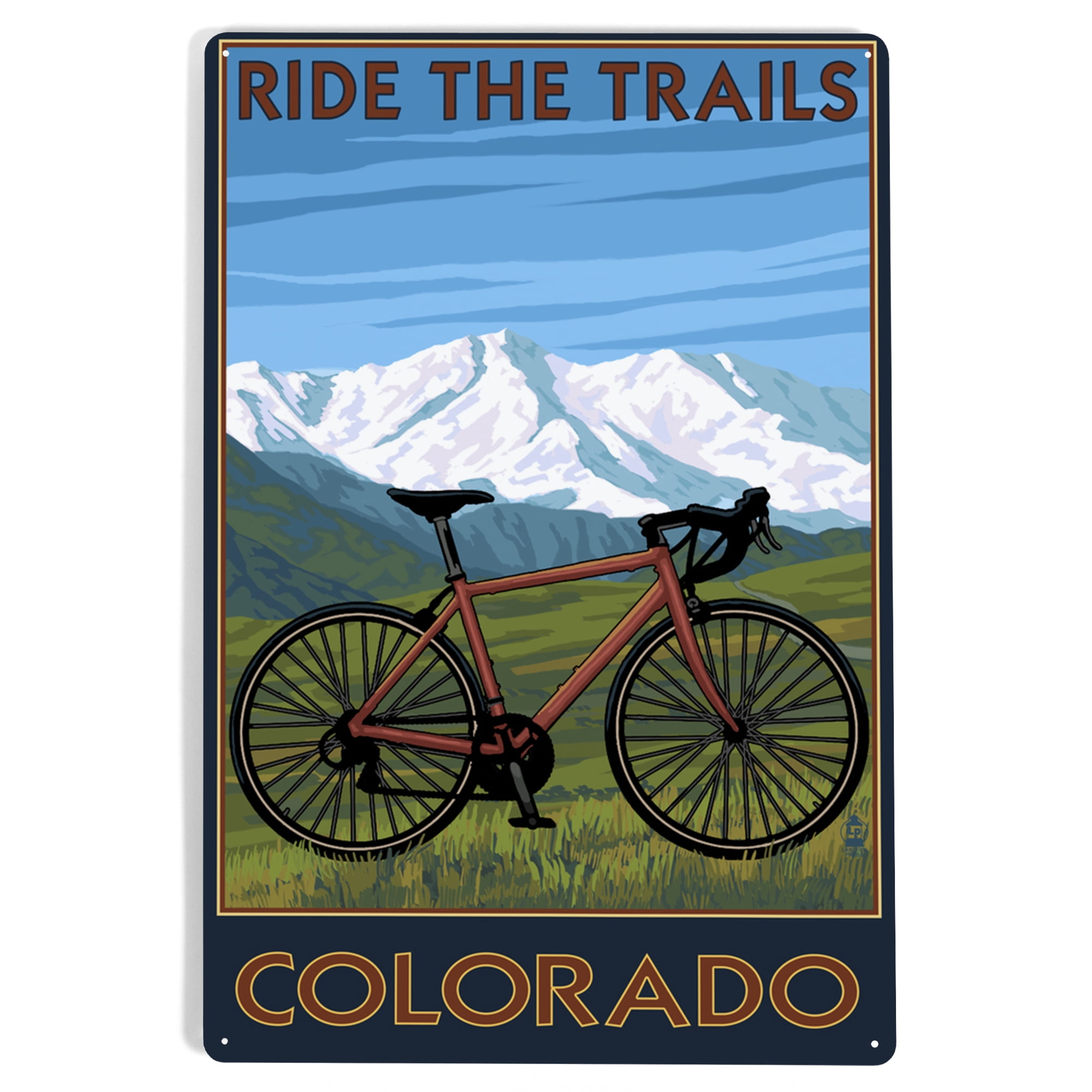 Colorado, Mountain Bike (12x18 Aluminum Art, Indoor Outdoor Metal Sign ...