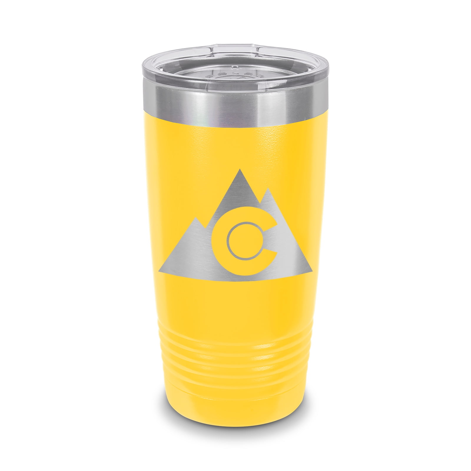 Colorado Mountain Outdoor Tumbler 20 oz - Laser Engraved w/ Clear Lid ...