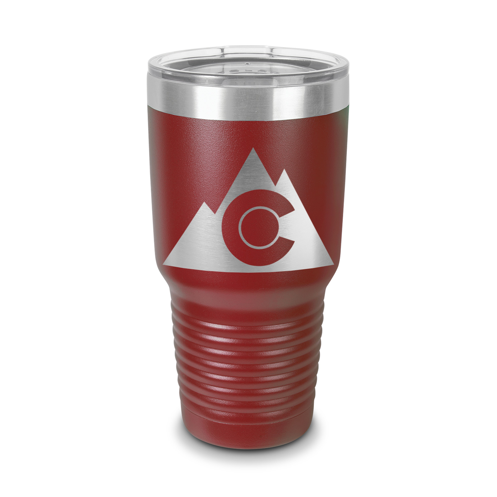 Colorado Mountain Outdoor Tumbler 30 oz - Laser Engraved w/ Clear Lid ...