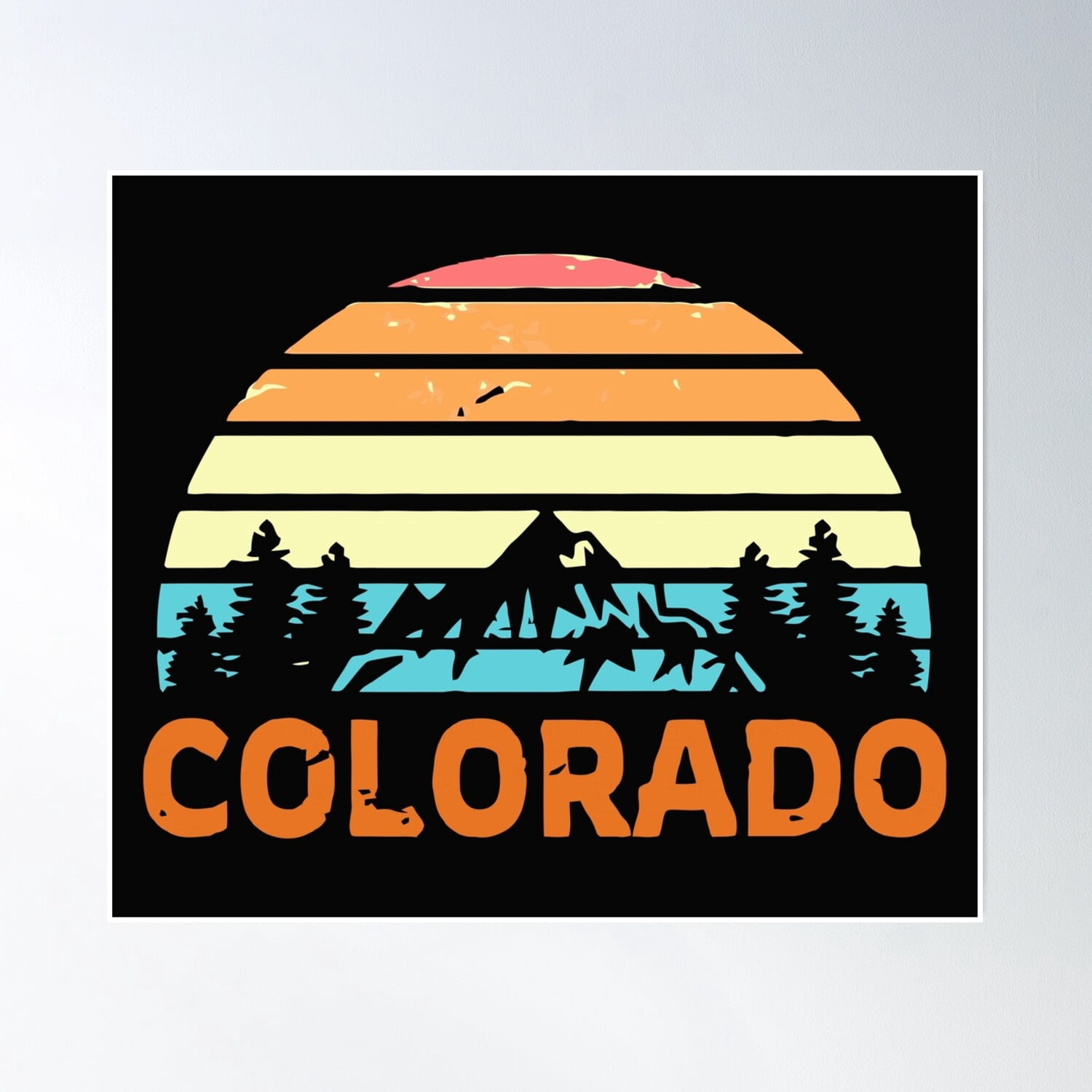 Colorado Mountain Poster Wall Art, Modern Wall Decor, 8x12 UNFRAMED ...