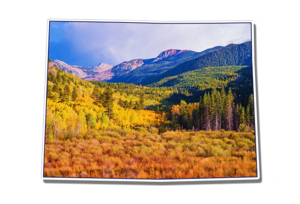 Colorado Mountain View Beautiful Fall Color - 3" Vinyl Sticker - For ...