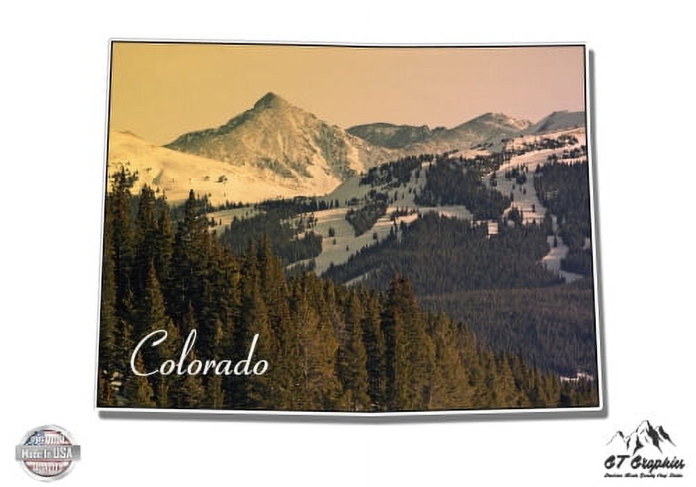 Colorado Mountain View Retro Peaks Skiing I Love Colorado - 12" Vinyl ...