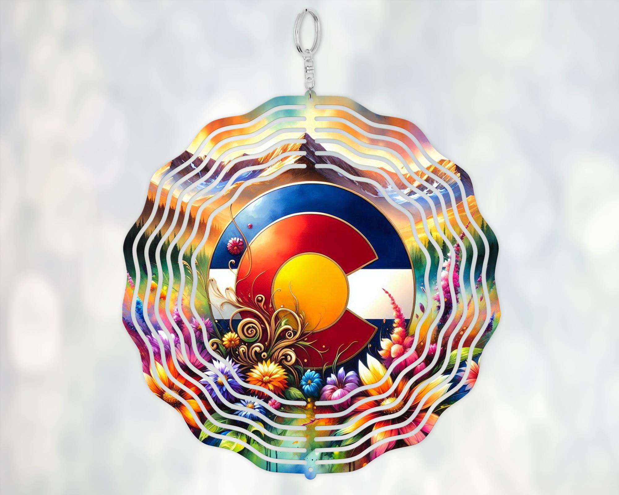 Colorado Mountain Wildflower 3D Metal Wind Spinner Outdoor Kinetic ...