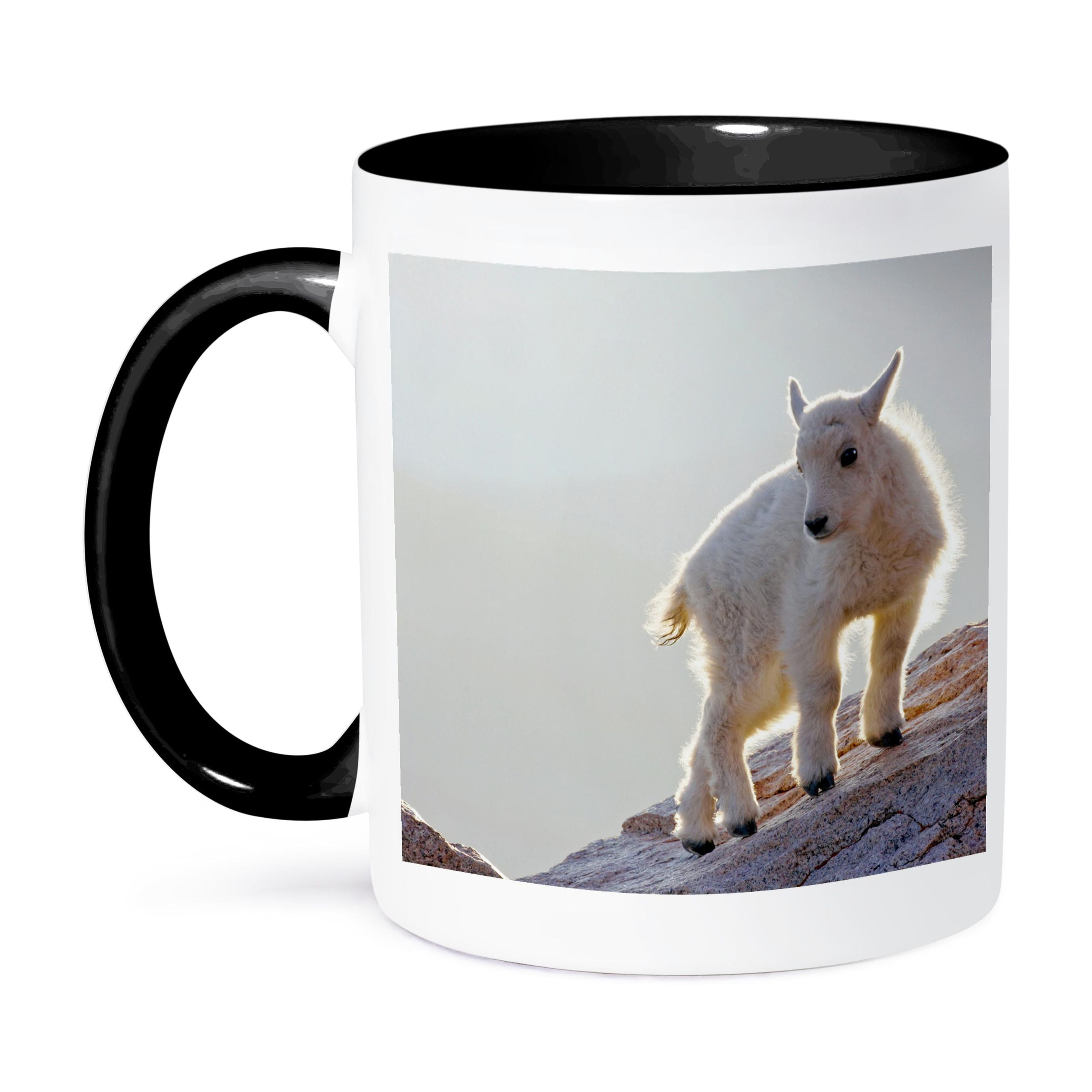 3dRose, Colorado, Mt. Evans. Mountain goat - US06 BJA0101 - Jaynes Gallery, 15oz Two-Tone Black ...