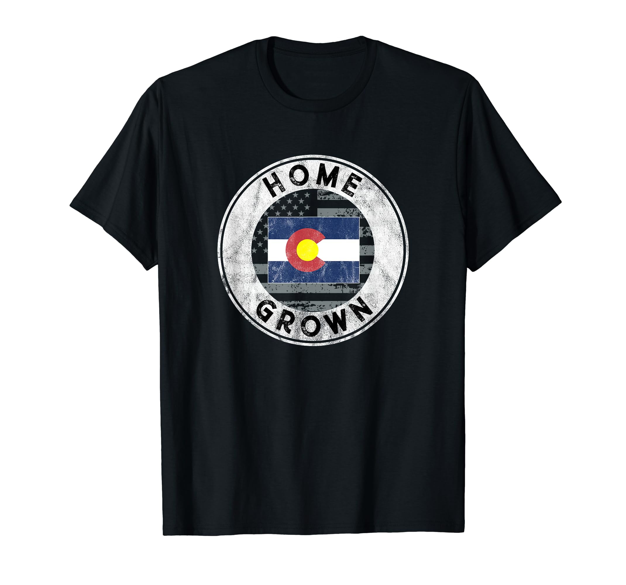 Colorado Native Home Grown Quote State American Flag Pride T-Shirt ...