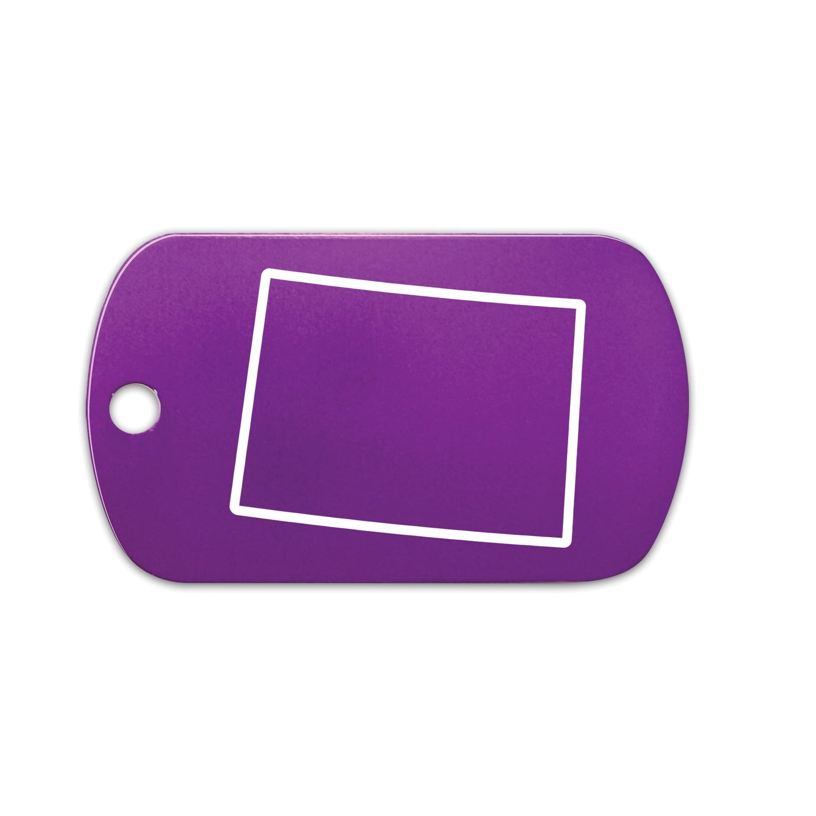 Colorado Outline GI Dog Tag Aluminum Keychain co - Purple - Walmart.com