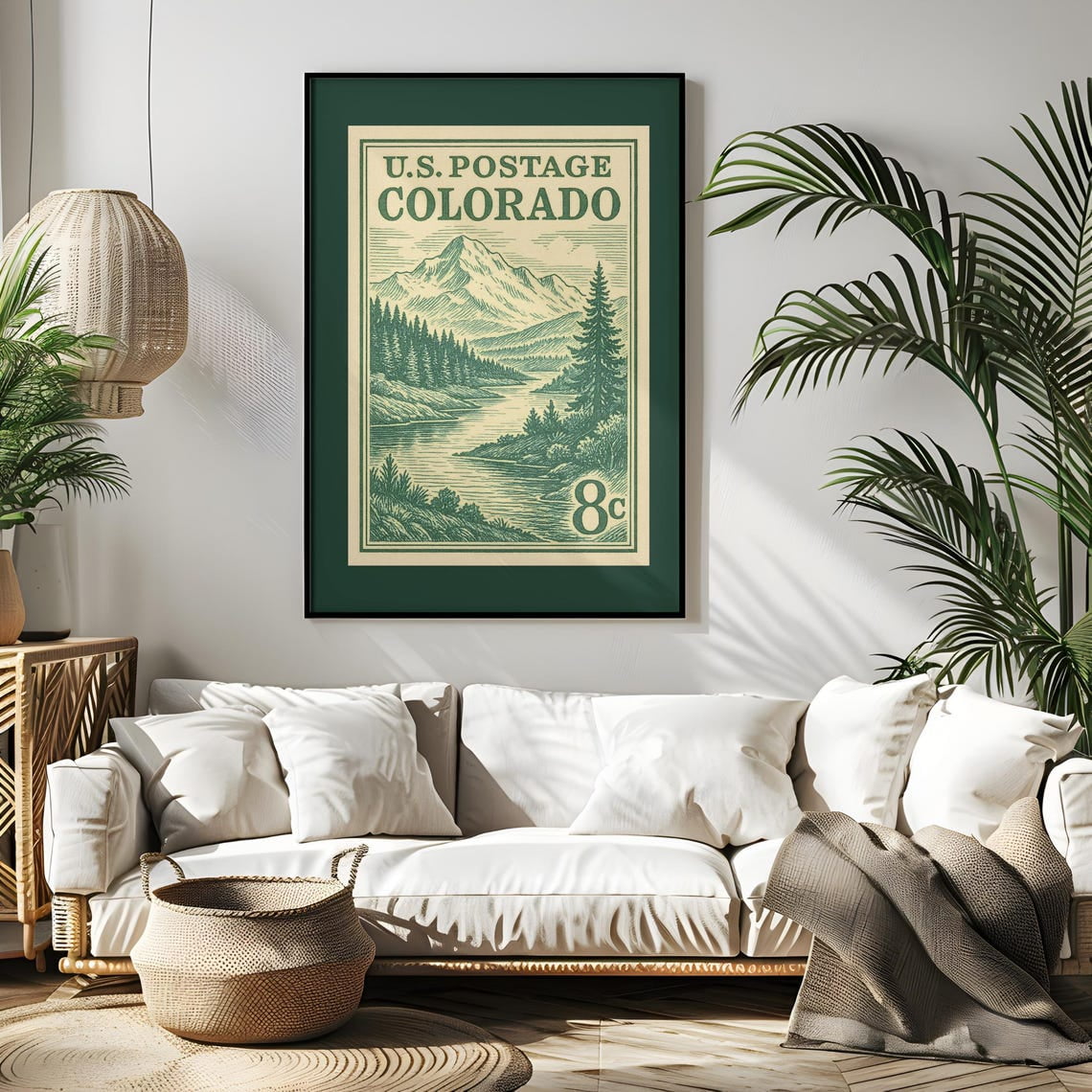 Colorado Postage Stamp Print, Vintage Style Us Postage, Retro Mountain ...