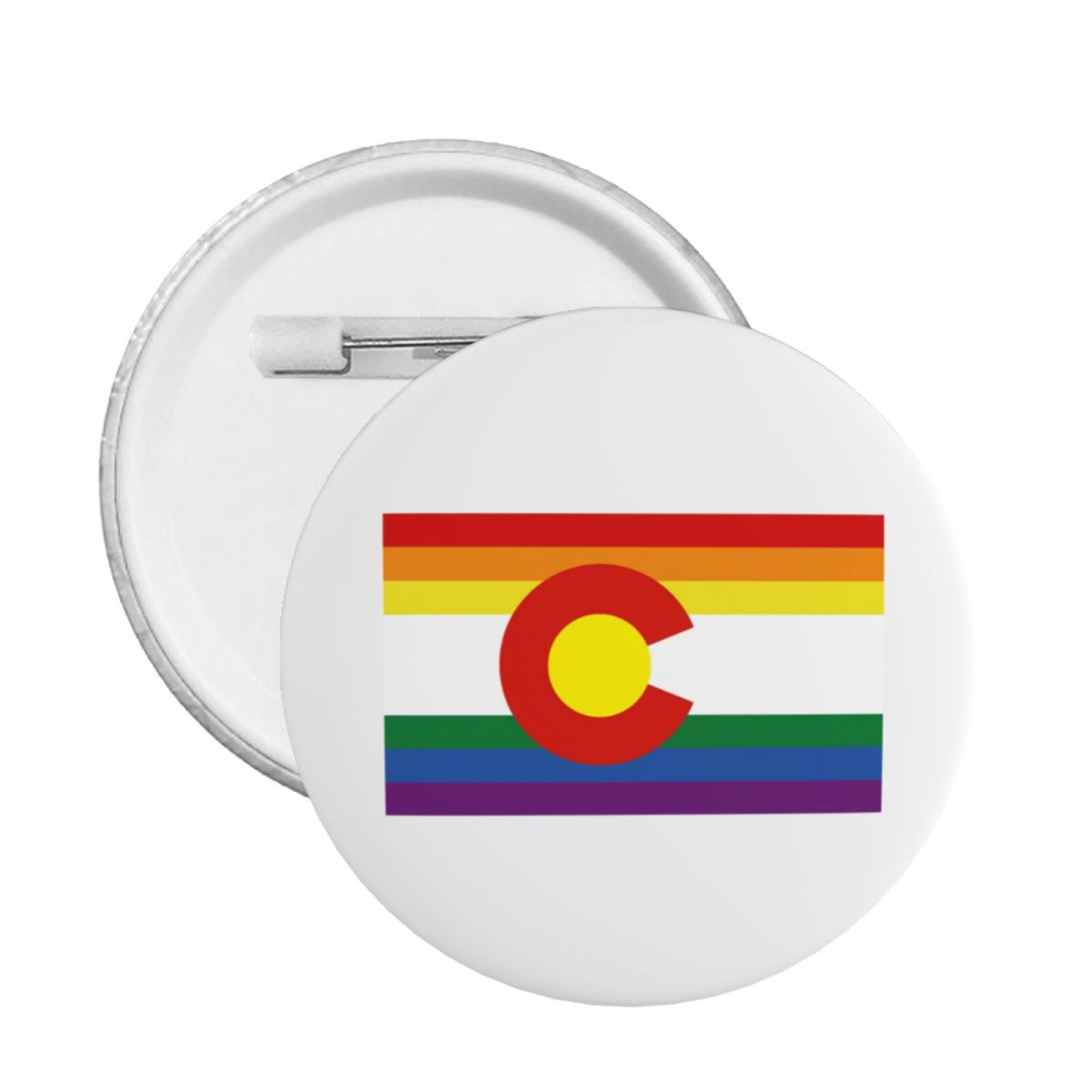 Colorado Pride Flag Circular Button Fashion Badge Decoration Backpack ...