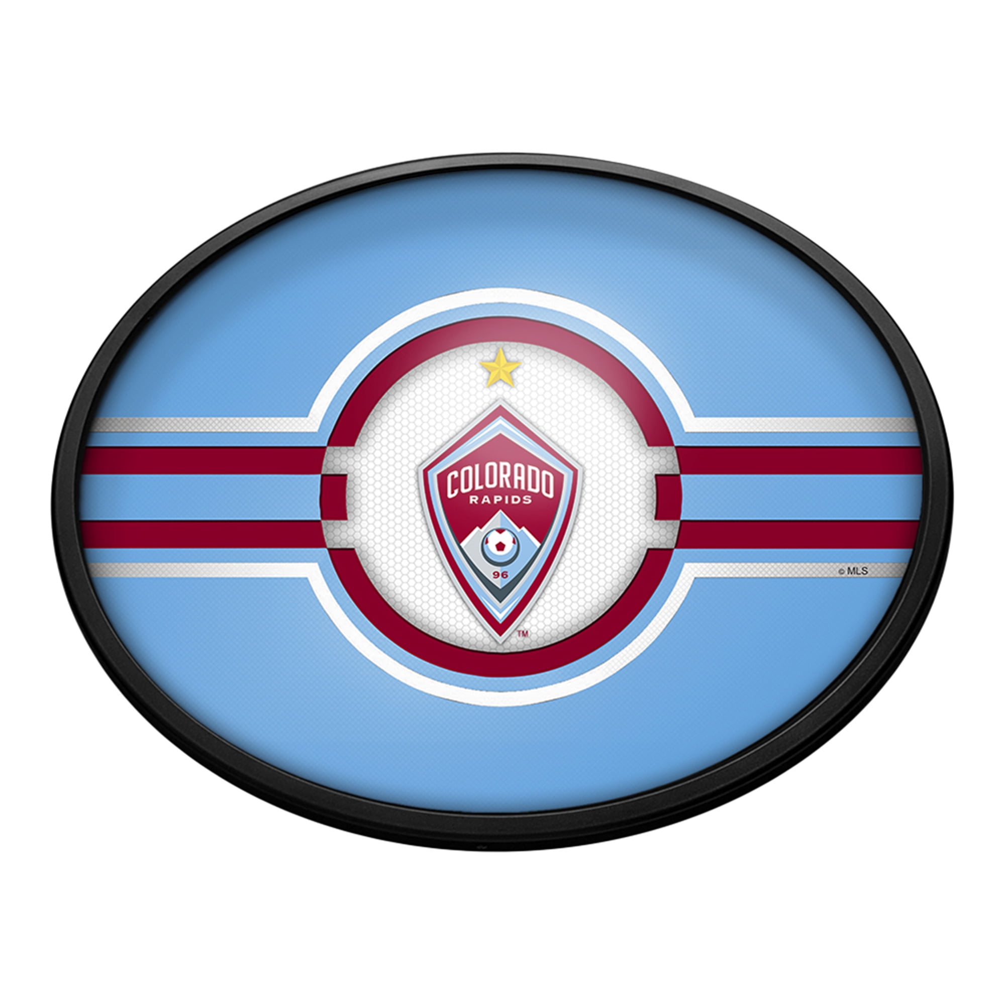 Colorado Rapids 18'' x 14'' Slimline Illuminated Striped Oval Wall Sign ...
