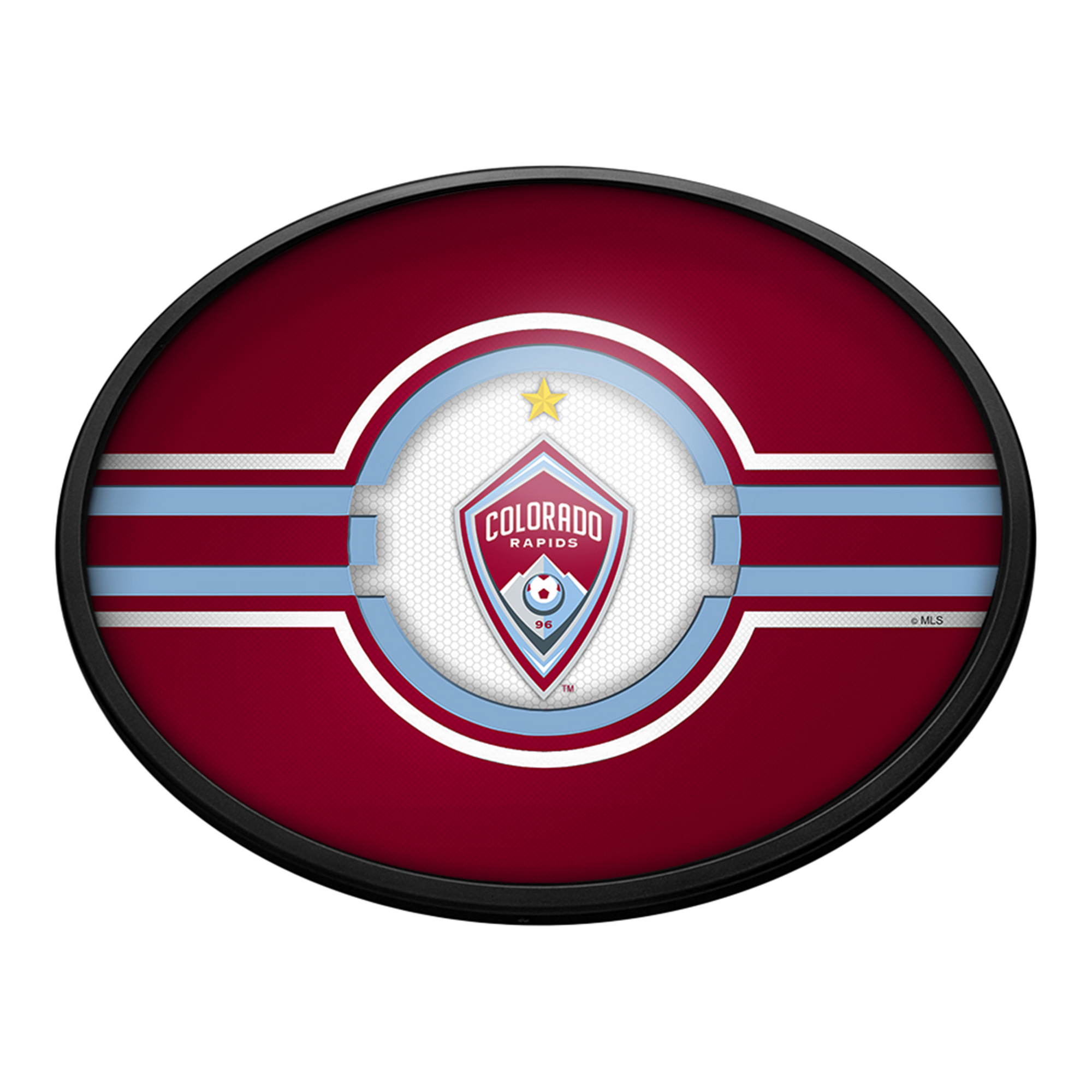Colorado Rapids 18'' x 14'' Slimline Illuminated Striped Oval Wall Sign ...