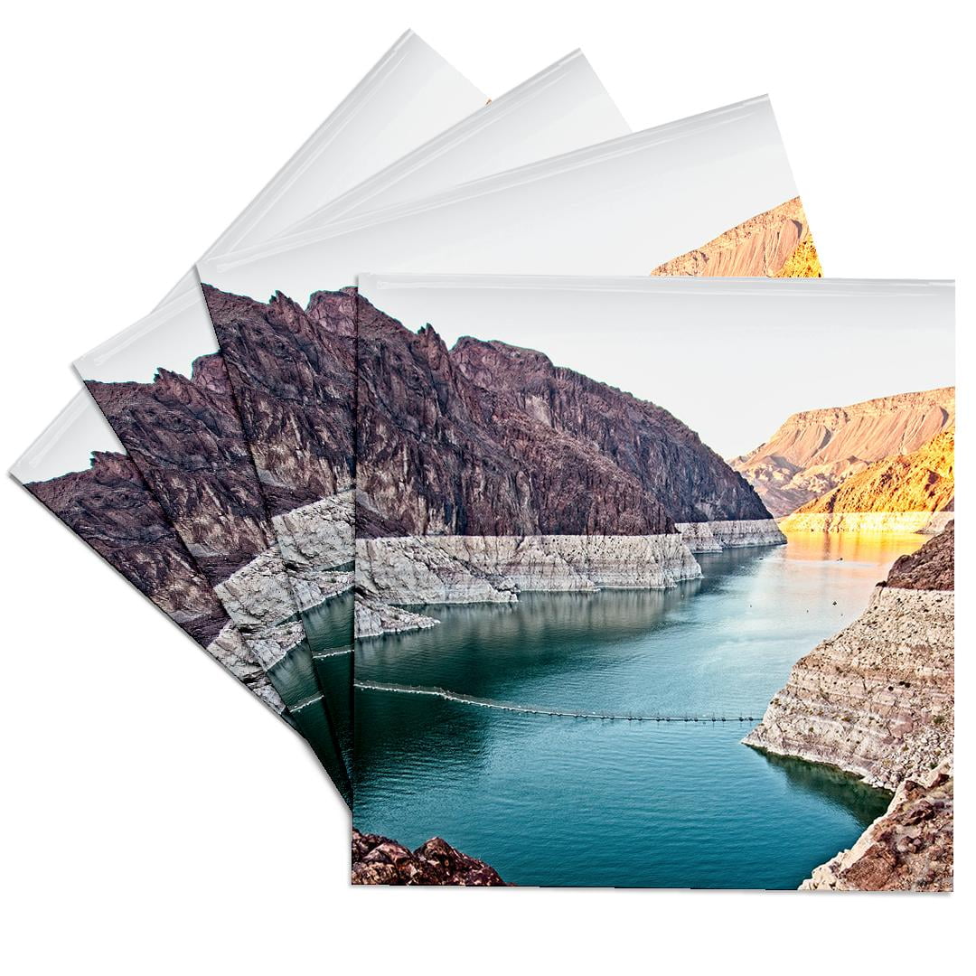 3drose, Colorado River at Hoover Dam at Lake Mead, Set of 4 Ceramic ...