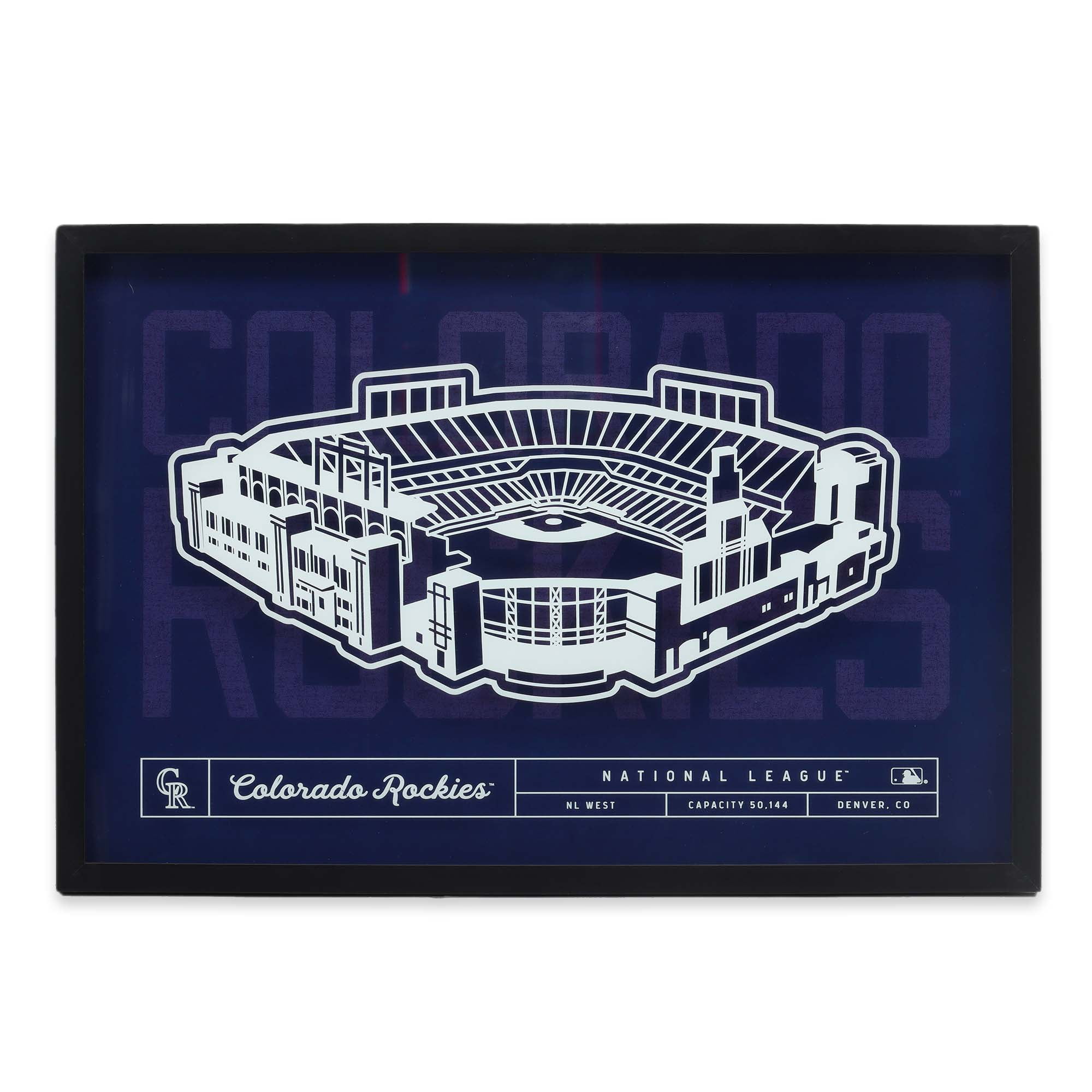 Colorado Rockies 16'' x 23'' Stadium Glass Framed Sign - Walmart.com