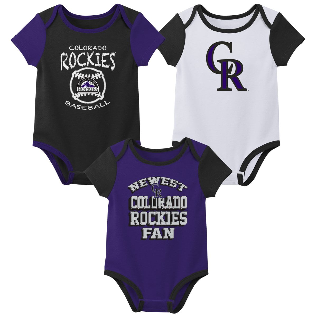Colorado Rockies MLB Infant 3-Pack Onesies - Walmart.com