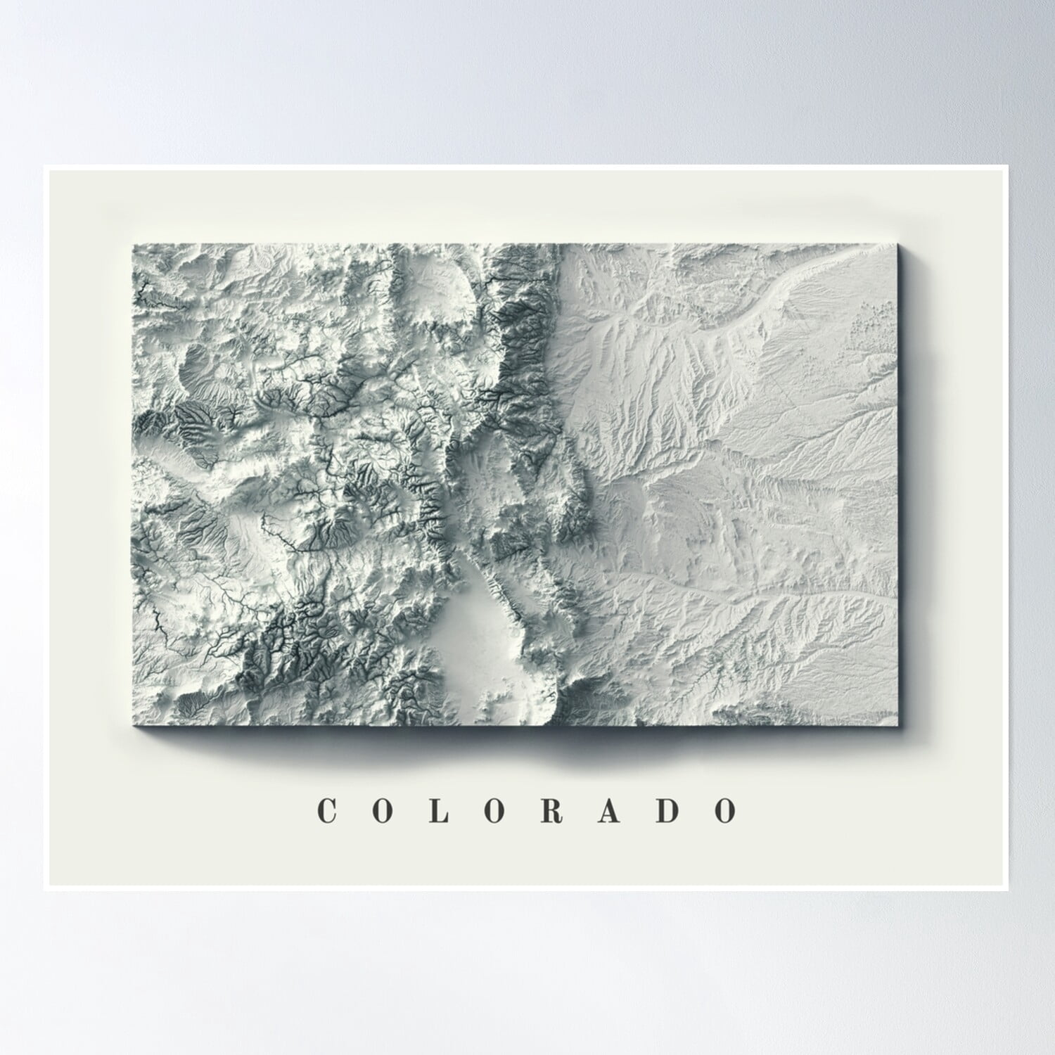 Colorado Shaded Relief Map 3D Digitally-Rendered Poster Wall Art ...