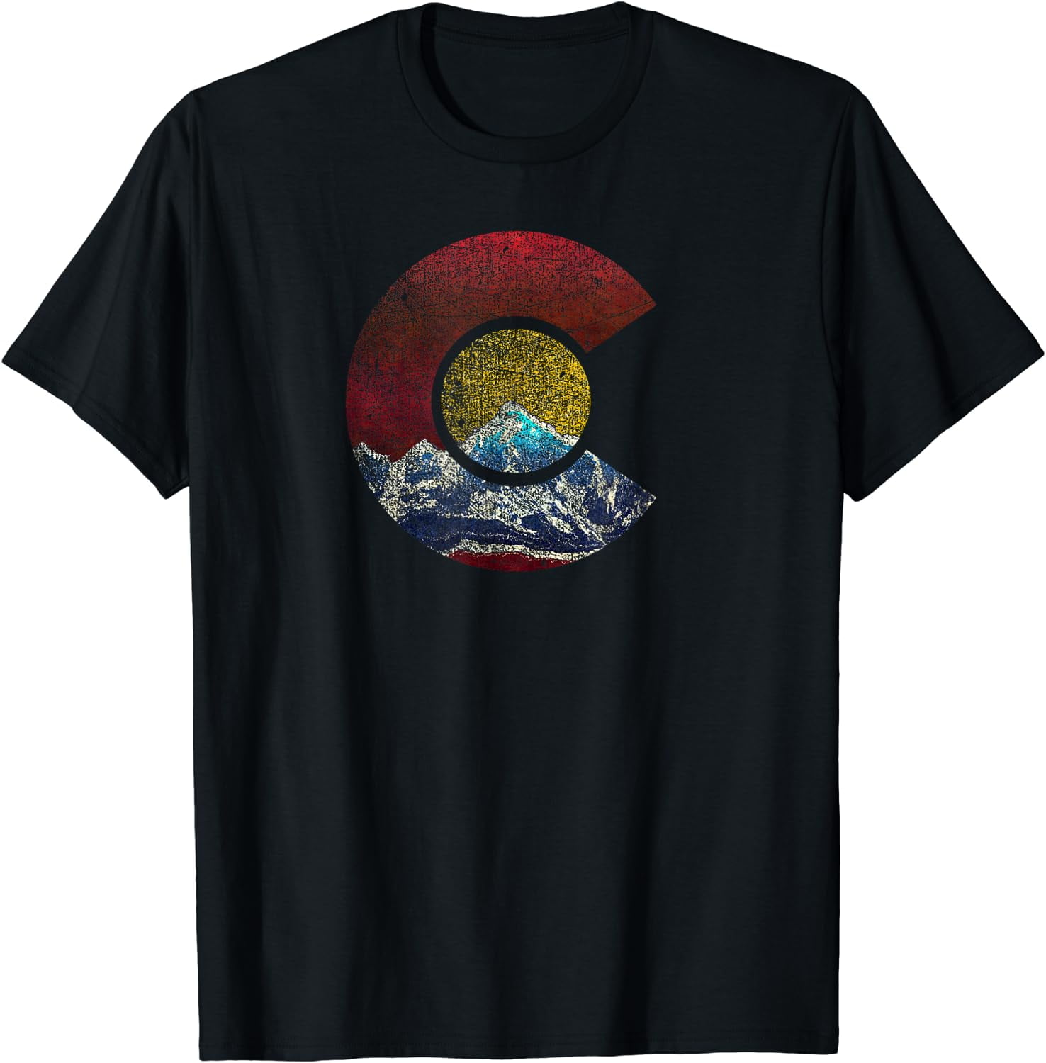 Colorado Shirt with Flag Themed Mountain Black Small - Walmart.com