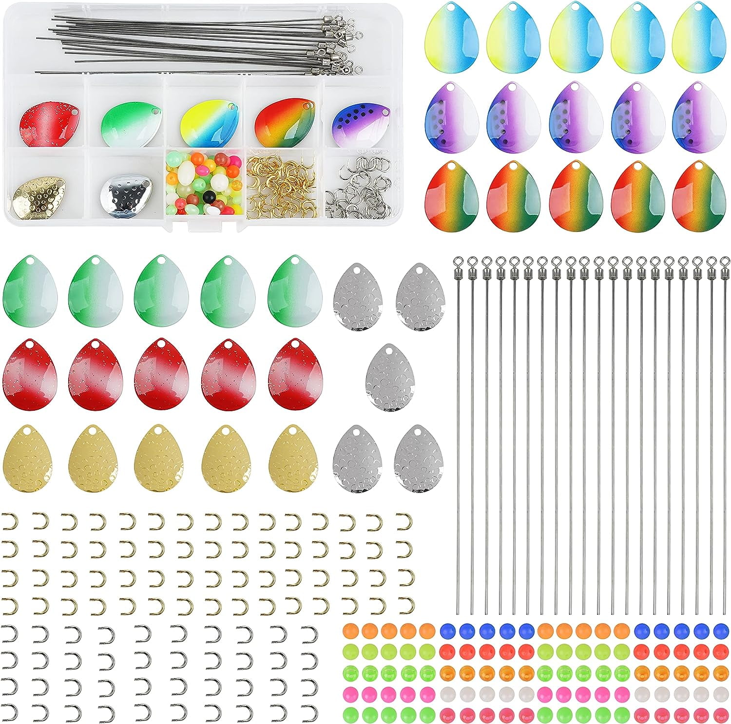 Colorado Spinner Blades for Lure Making Kit, 255pcs DIY Fishing Lures ...