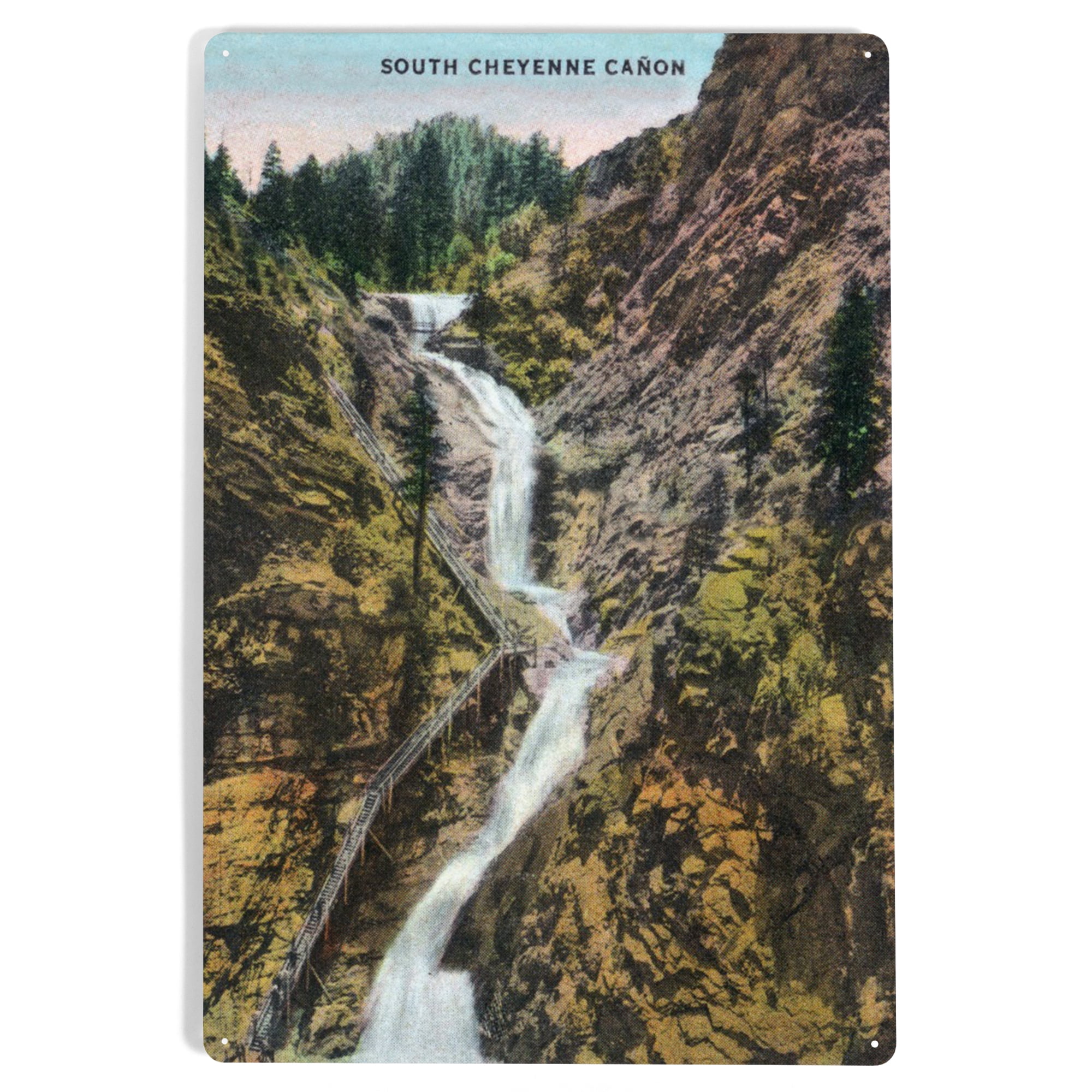 Colorado Springs, Colorado, View of Seven Falls (12x18 Aluminum Art ...