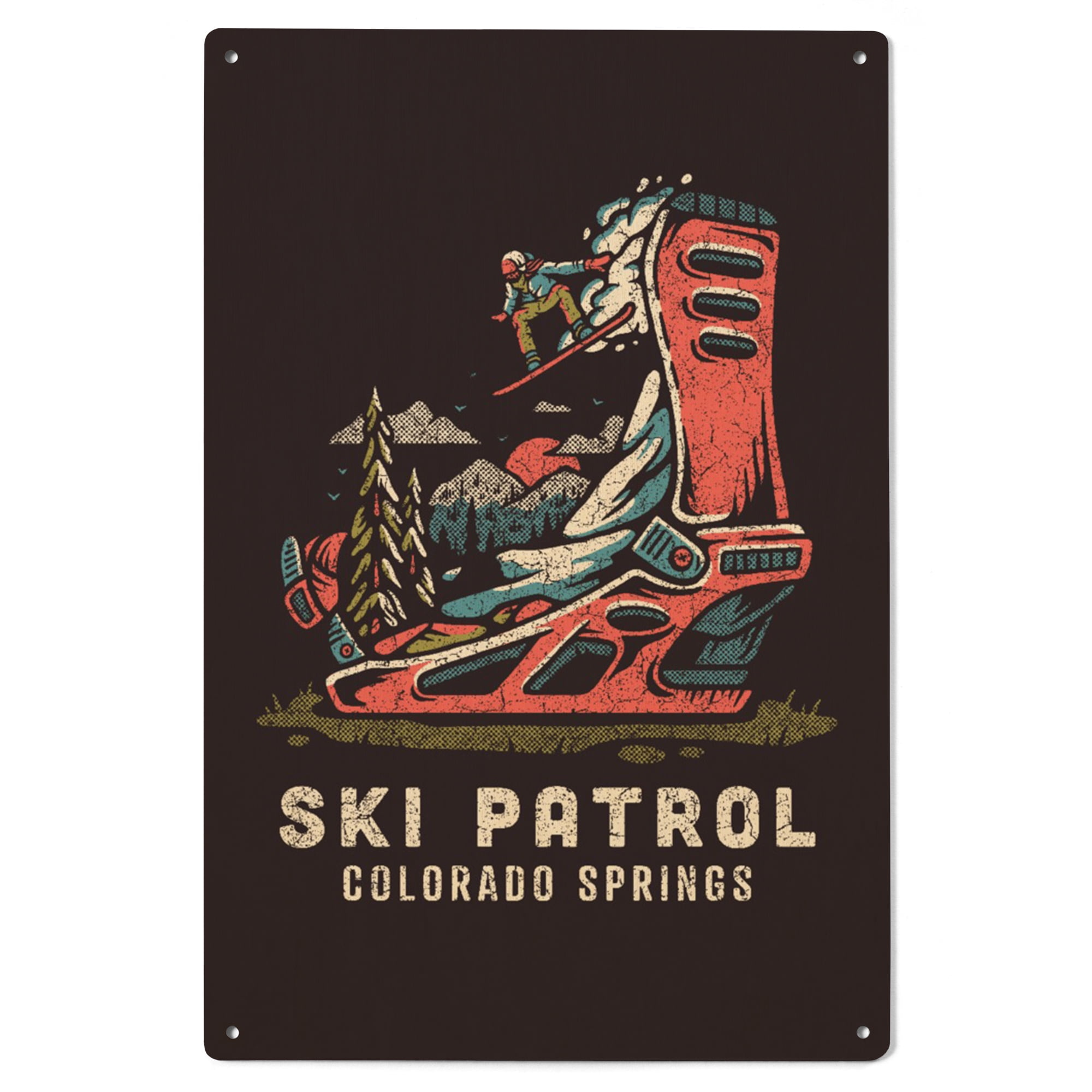 Colorado Springs, Ski Patrol, Snowboard Binding, Distressed Vector ...