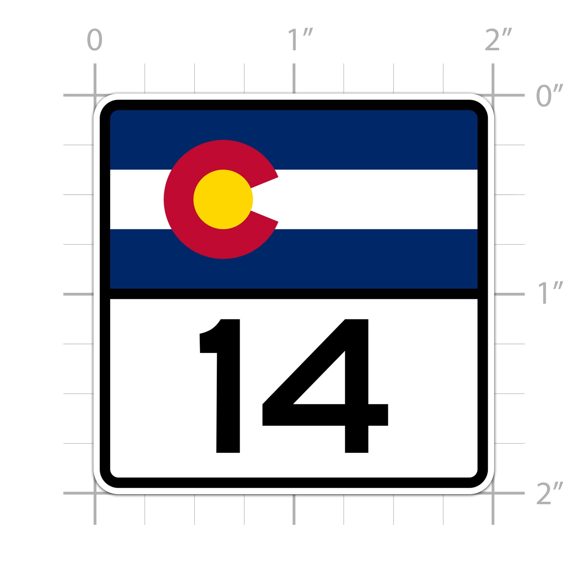 Colorado State Highway 14 Sticker for water bottle phone tumbler hard ...