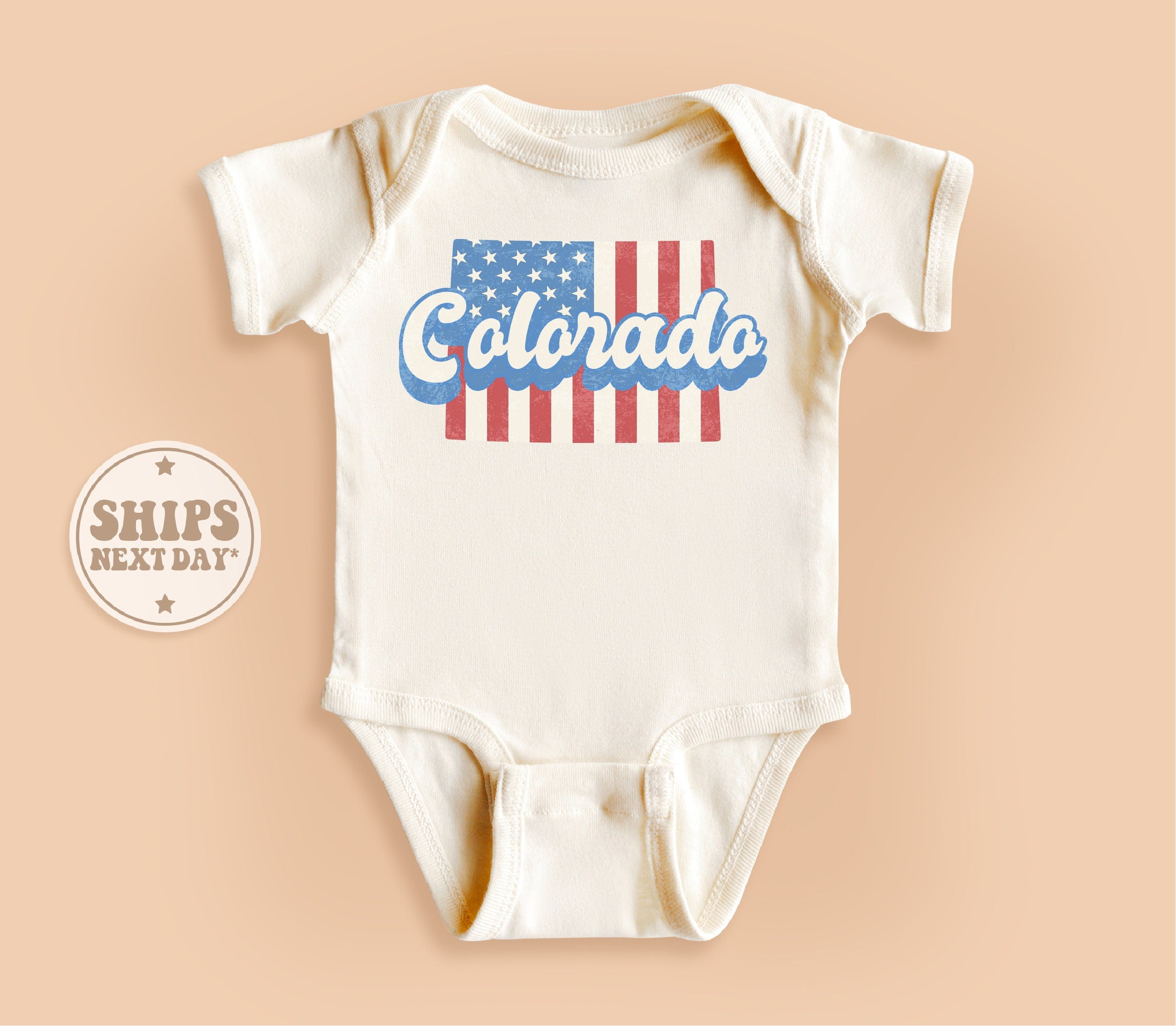 Colorado State Onesie, Colorado Baby Bodysuit, Retro Natural Baby Gift ...