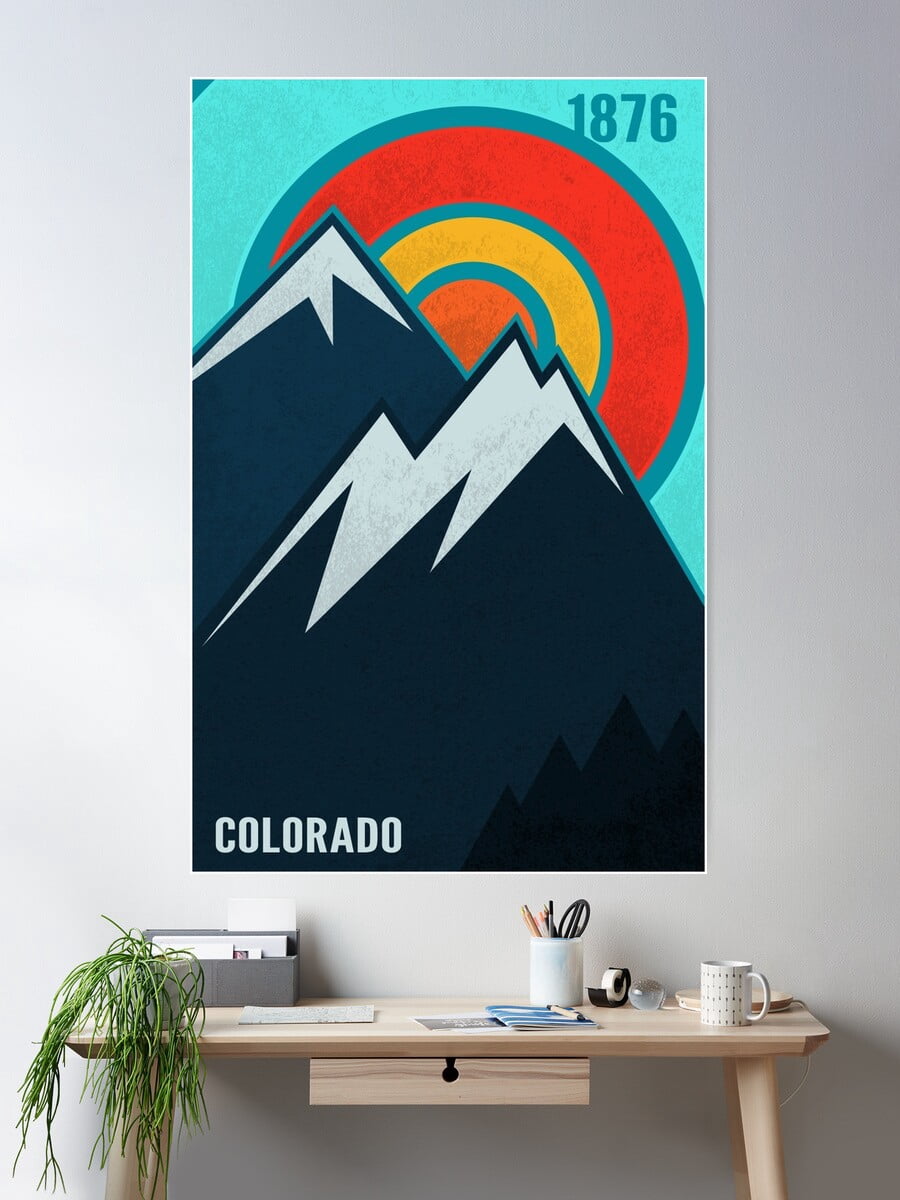 Colorado State Poster Wall Art, Modern Wall Decor For Living Room ...