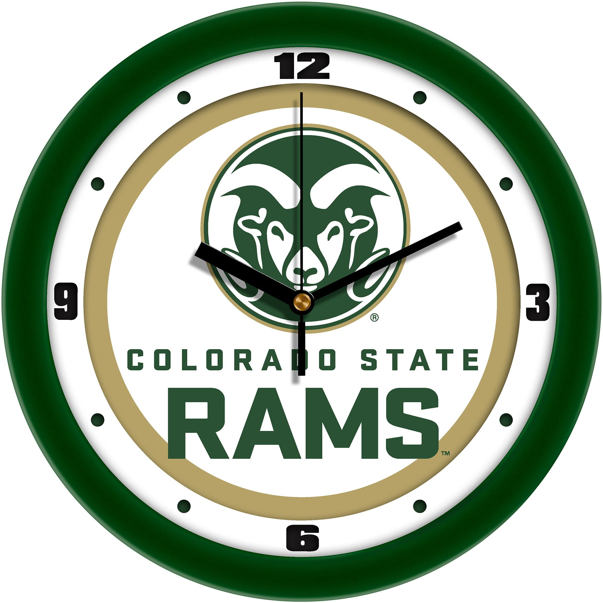 Colorado State Rams 11.5'' Suntime Premium Glass Face Traditional Logo ...