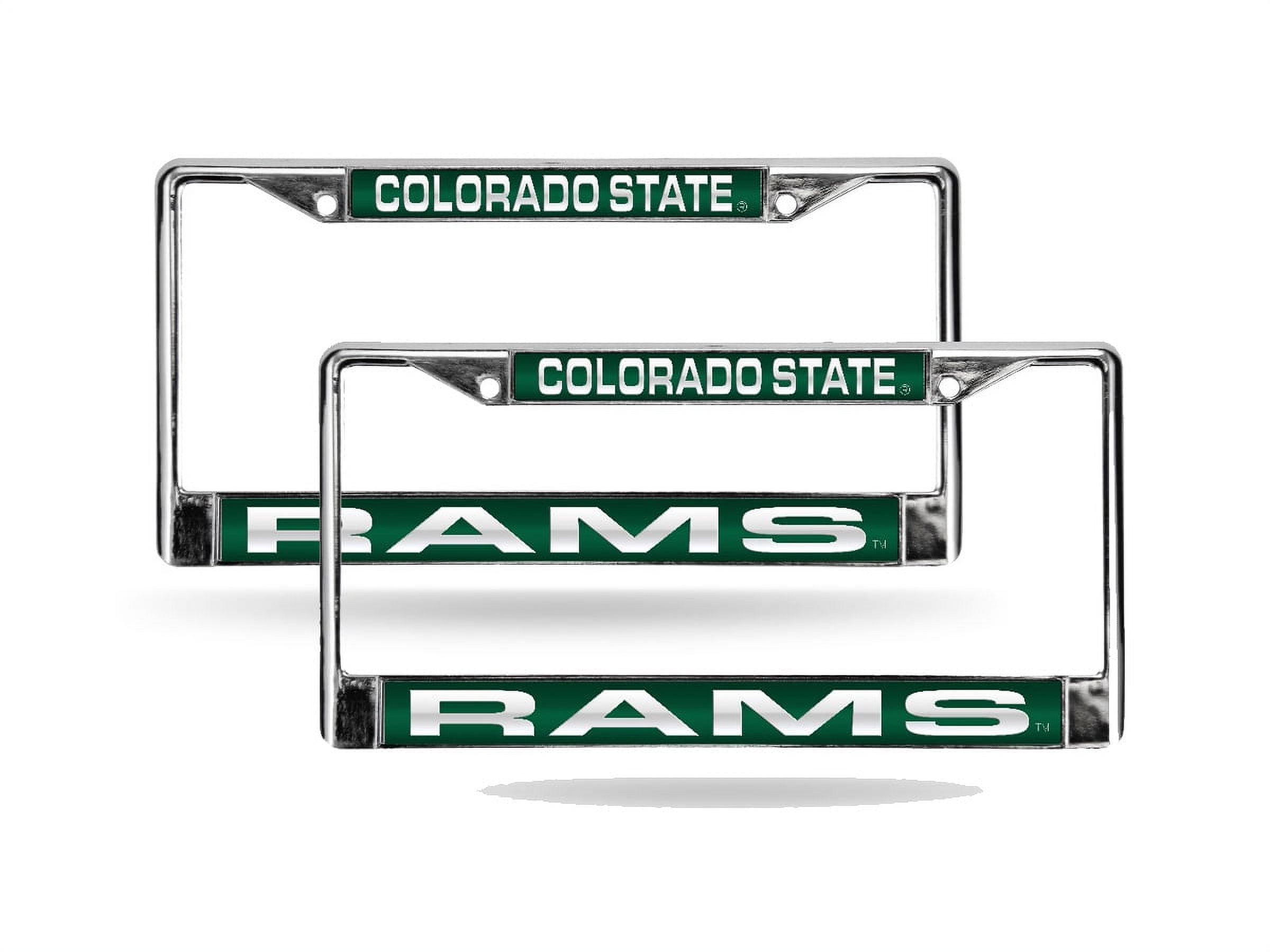 Colorado State Rams Chrome Metal Laser Cut License Plate Frame - Set of ...