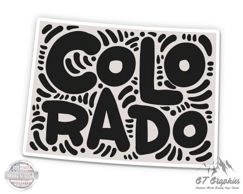 Colorado State Shape Cute Letters Native Local - 5" Vinyl Sticker - For ...