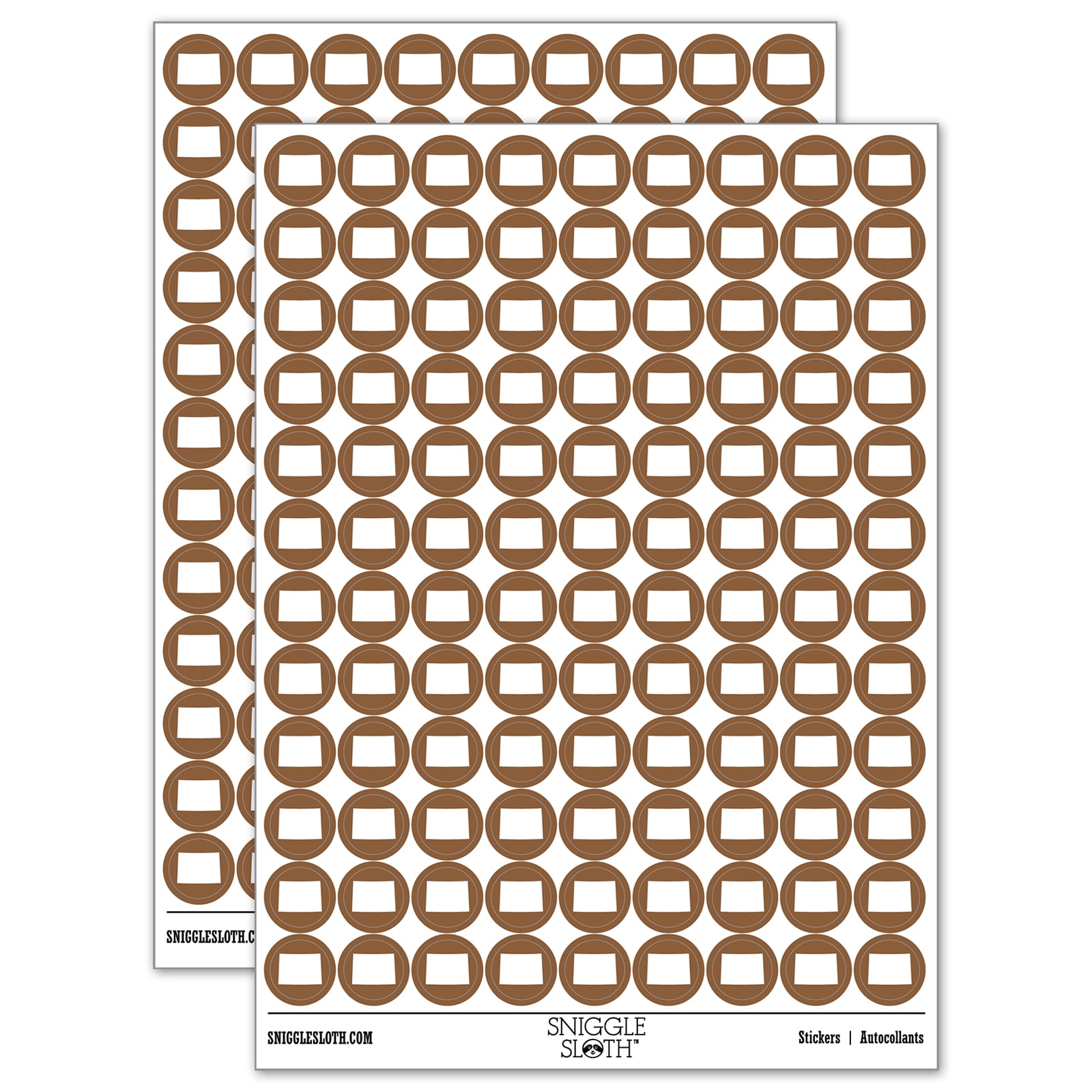 Colorado State Silhouette 200+ Round Stickers - Brown - Matte Finish ...