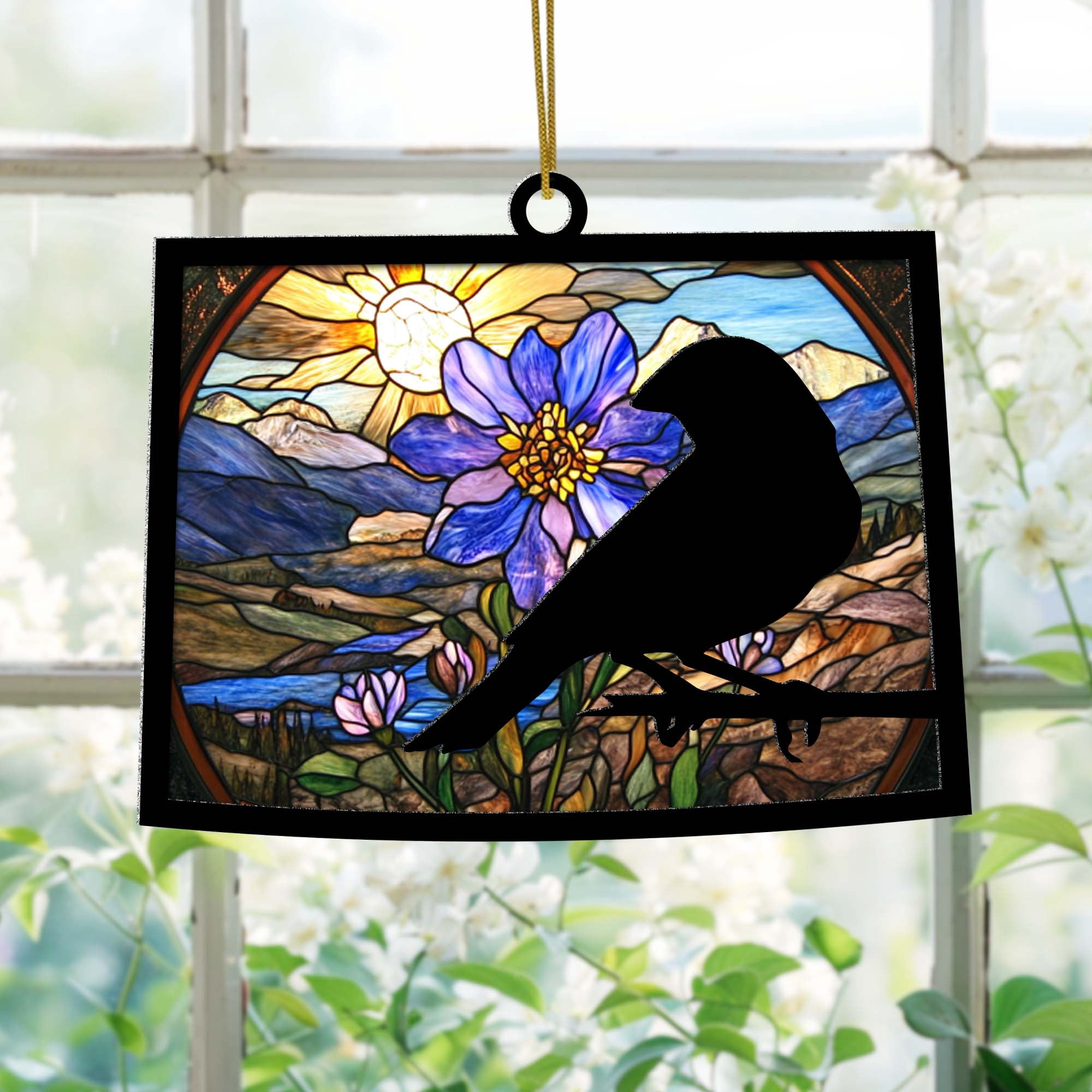 Colorado State Suncatcher Ornament, Bird Silhouette , Stained Glass ...