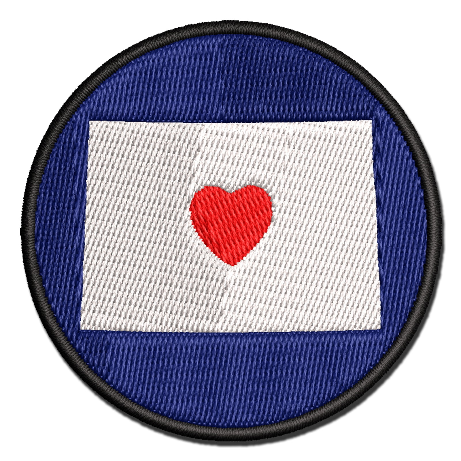 Colorado State with Heart Applique Multi-Color Embroidered Hook & Loop ...