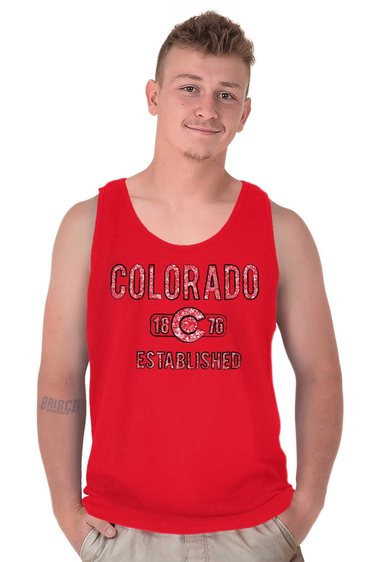 Colorado Stenciled C Flag Distressed Tank Top T Shirts Men Women Brisco ...