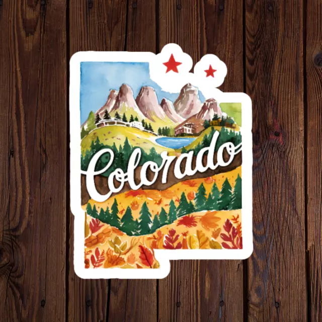 Colorado Sticker American Flag State Outline Novelty Laptop Car Sticker ...