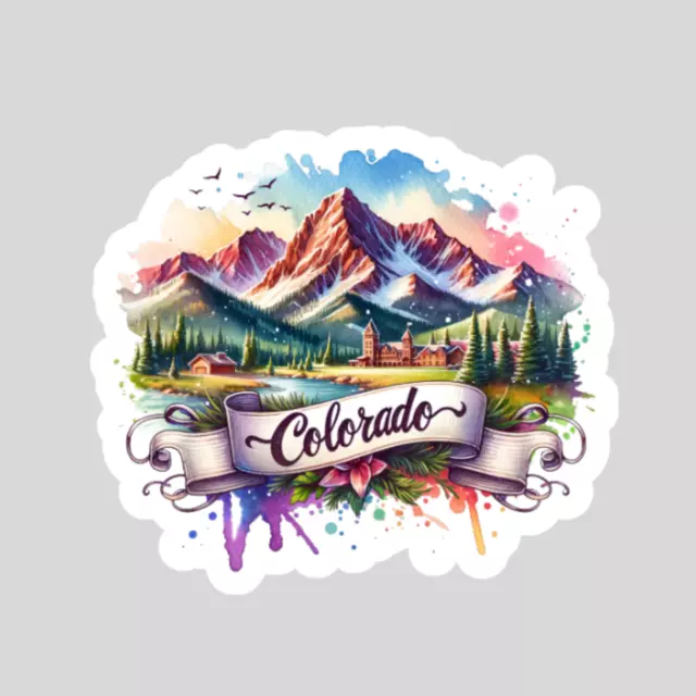 Colorado Sticker American Flag State Outline Novelty Laptop Sticker ...