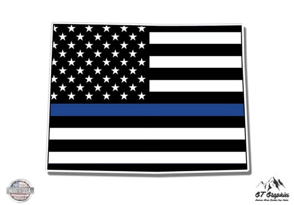 Colorado Thin Blue Line Flag Support Police - 5" Vinyl Sticker - For ...
