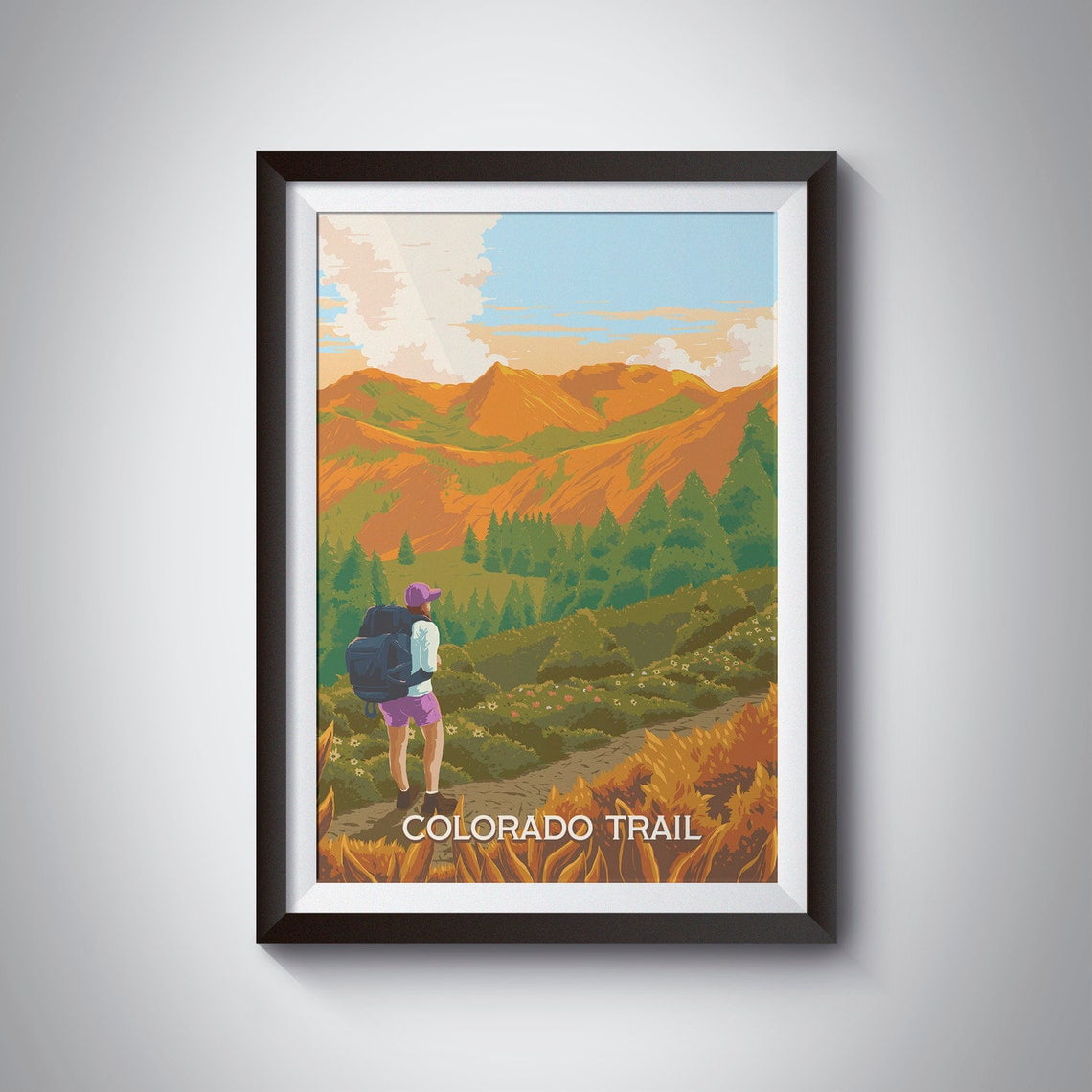 Colorado Trail Poster, Travel Print, National Park, Boulder, Long ...