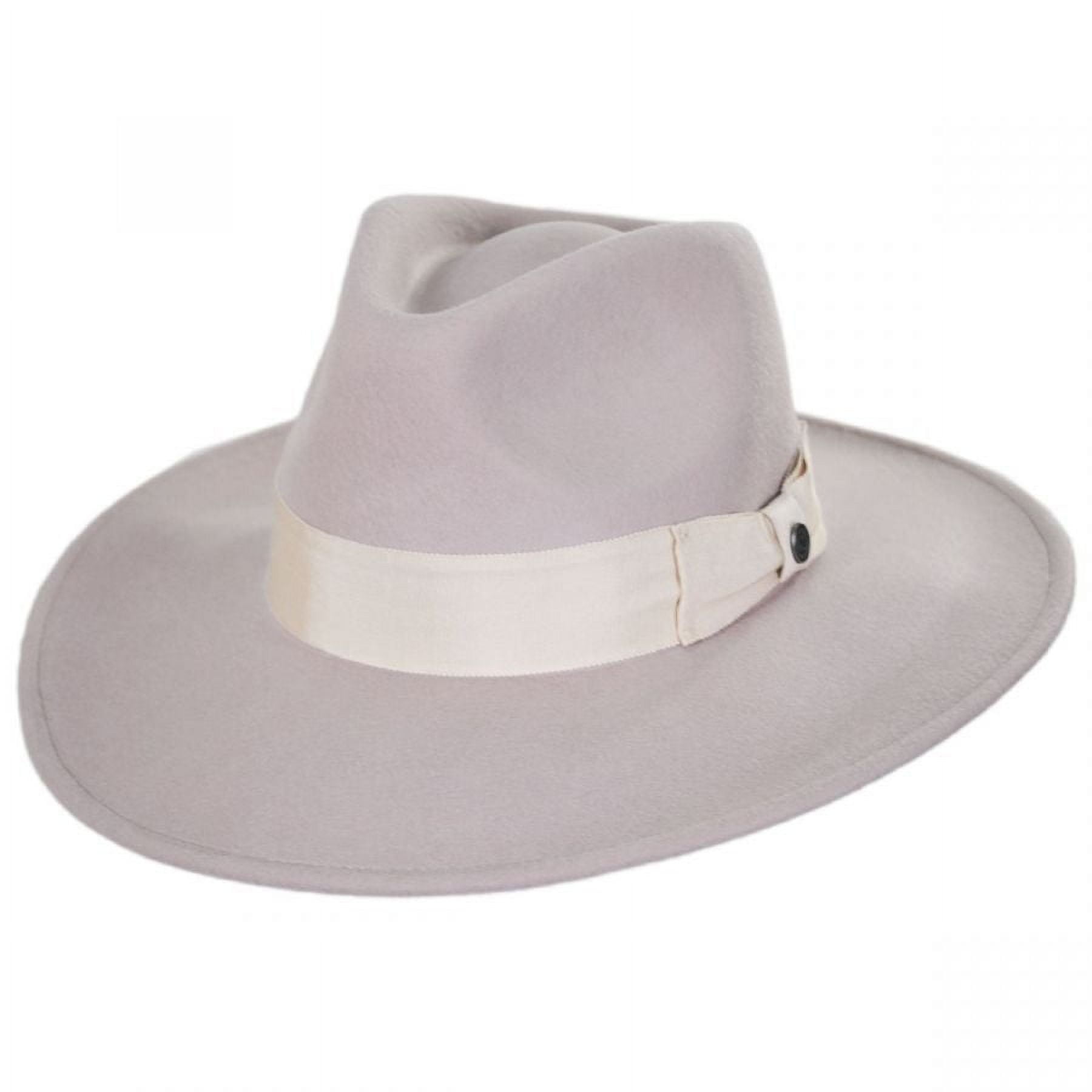 Colorado Ultra Wide Brim Wool Felt Fedora Hat - L - Stone - Walmart.com